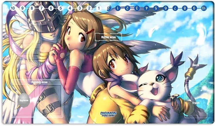 New DTCG Playmat Digimon Angewomon Yagami Hikari Tailmon Trading Card ...