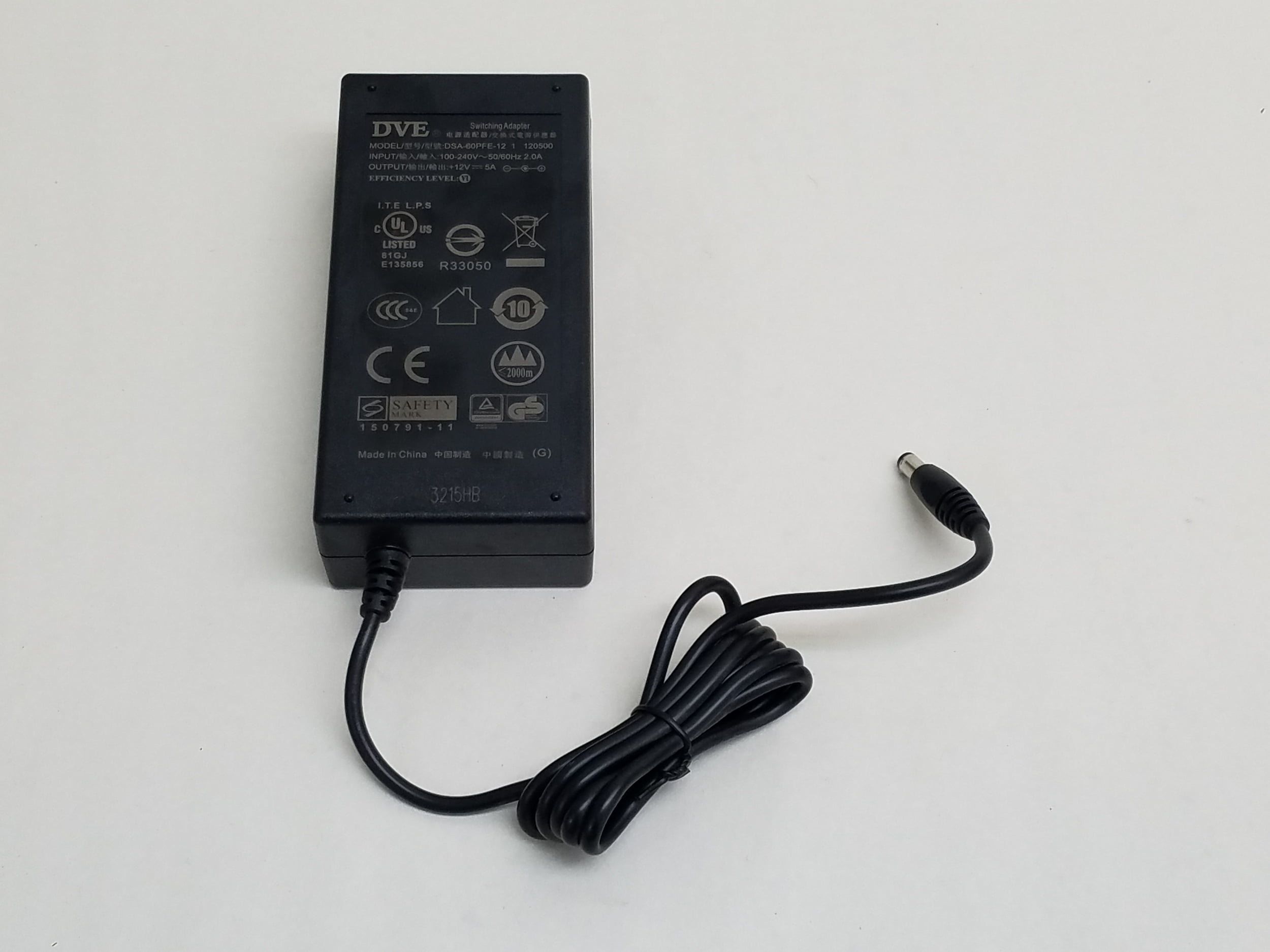 DVE Switching Power Adapter, 12V 5A 60W Power Supply, New in Original Packaging - Walmart.com