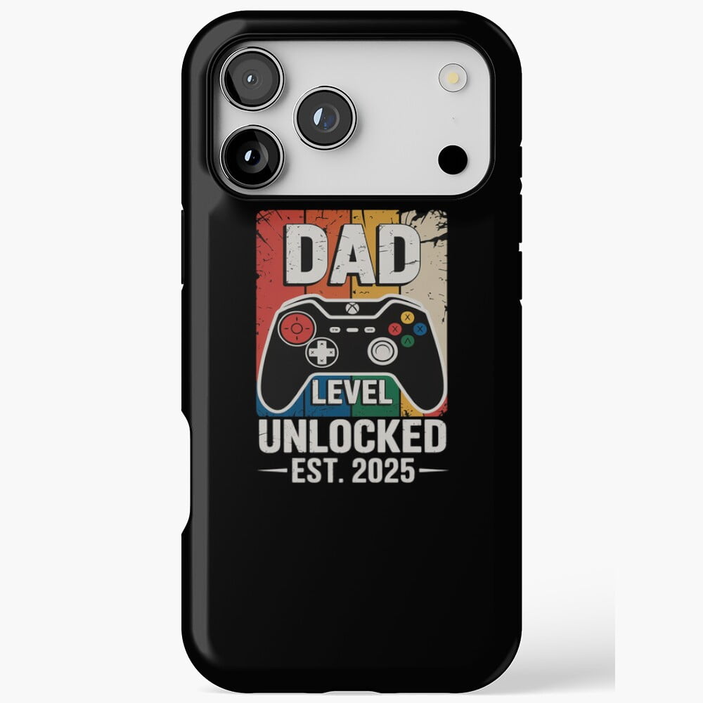New Dad Level Unlocked 2025 Gaming Father Art for iPhone Case 17 to 11 ...