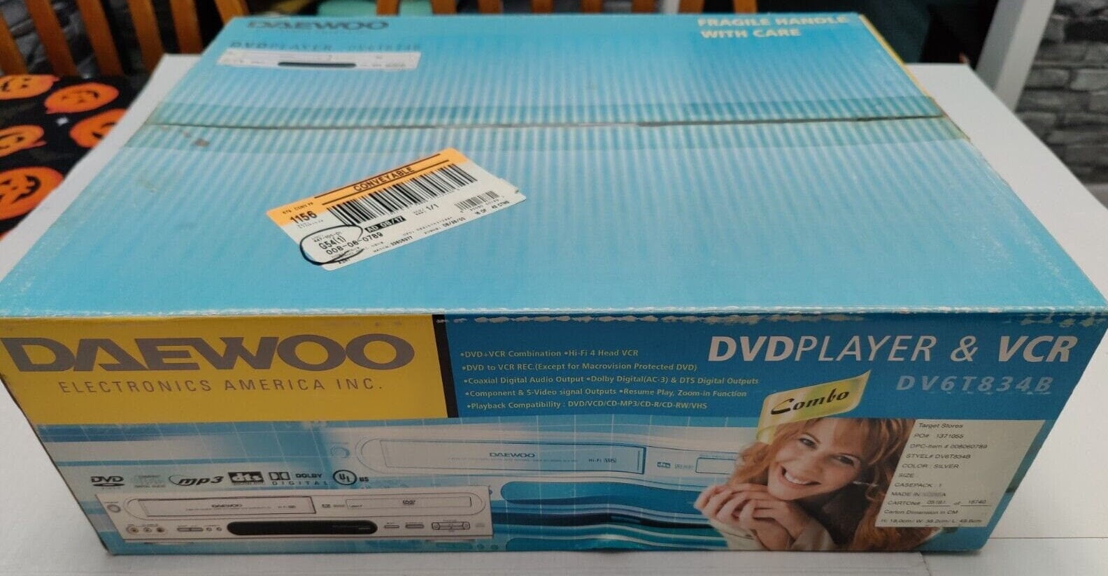 New Daewoo DV6T834B 6 Head DVD VCR Combo HDMI Adapter Included - Walmart.com
