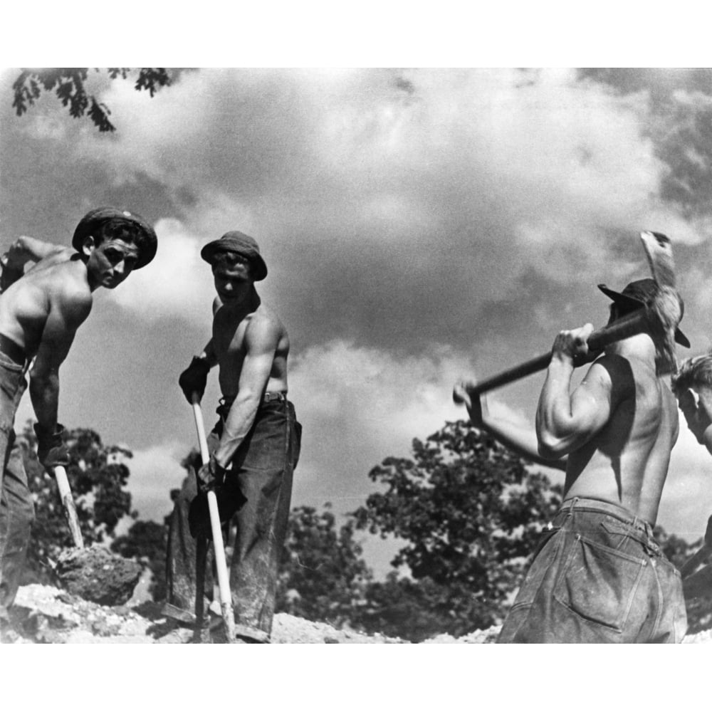 New Deal C.C.C. 1935. Ncivilian Conservation Corps Men At Work At ...