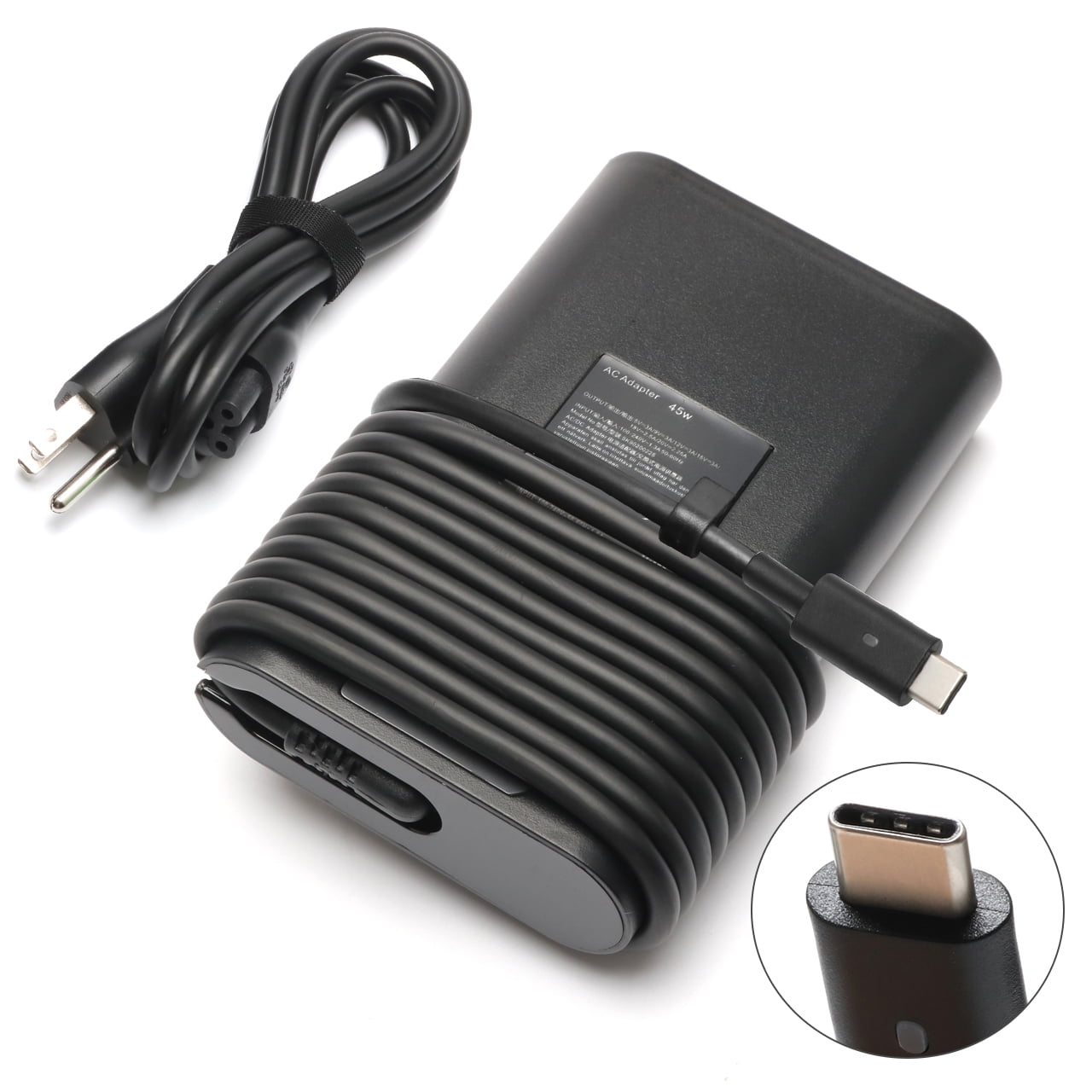 Dell 45W USB-C Laptop Charger for XPS 13 9365 9370 9380 & Chromebook ...