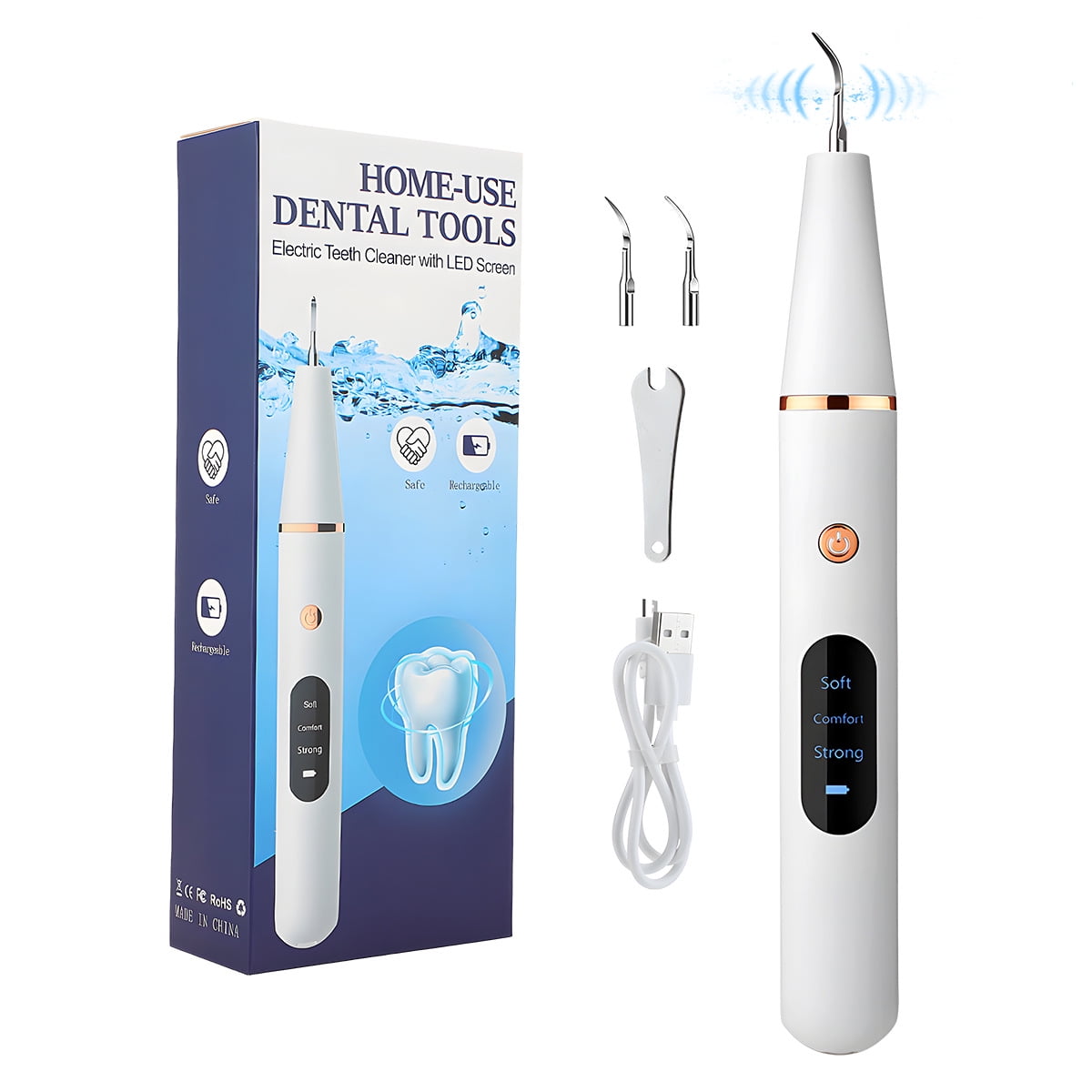 New Dental Calculus Remover Ultrasonic Tooth Cleaner Tartar Eliminator ...