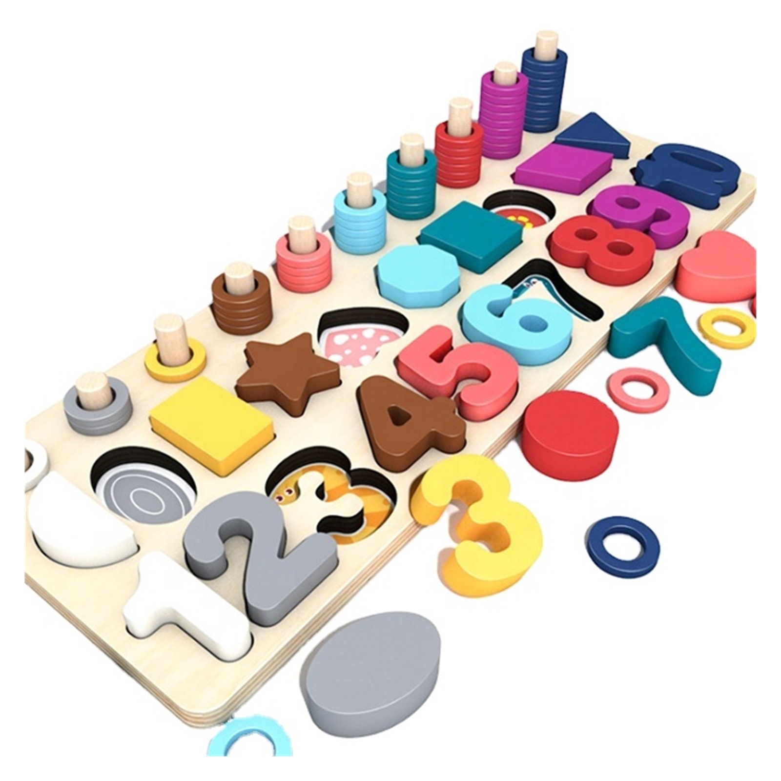 New Design 3 In 1 Kids Digital Learning Wooden Shape Sorter Toy Wooden ...