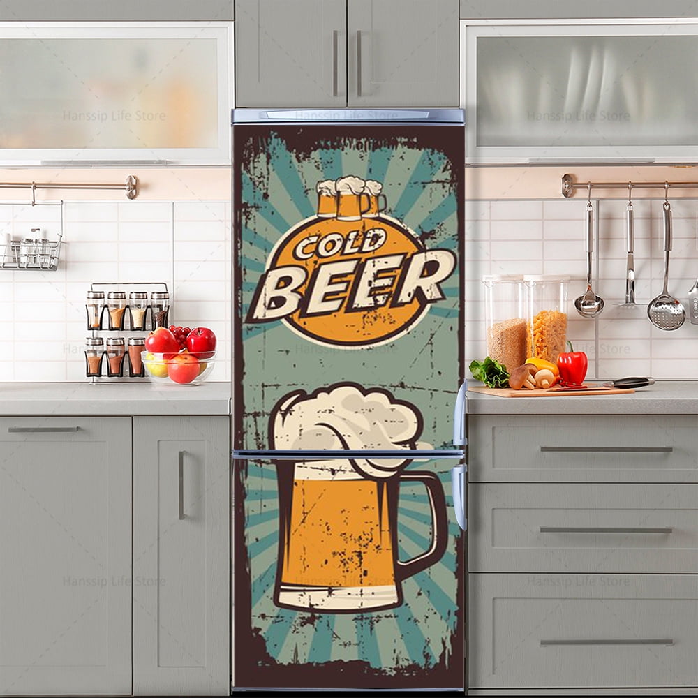 New Design Fridge Door Mural Sticker Wallpaper Waterproof PVC ...