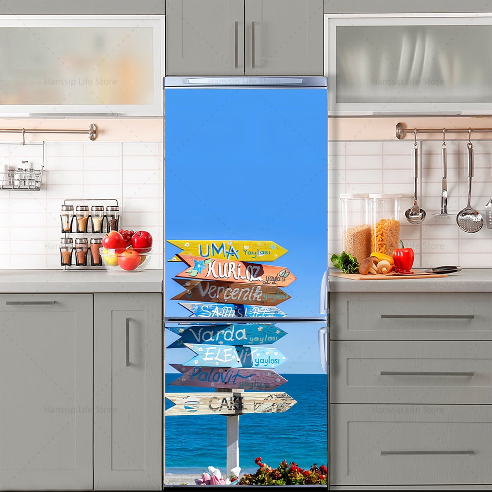 New Design Fridge Door Mural Sticker Wallpaper Waterproof PVC ...