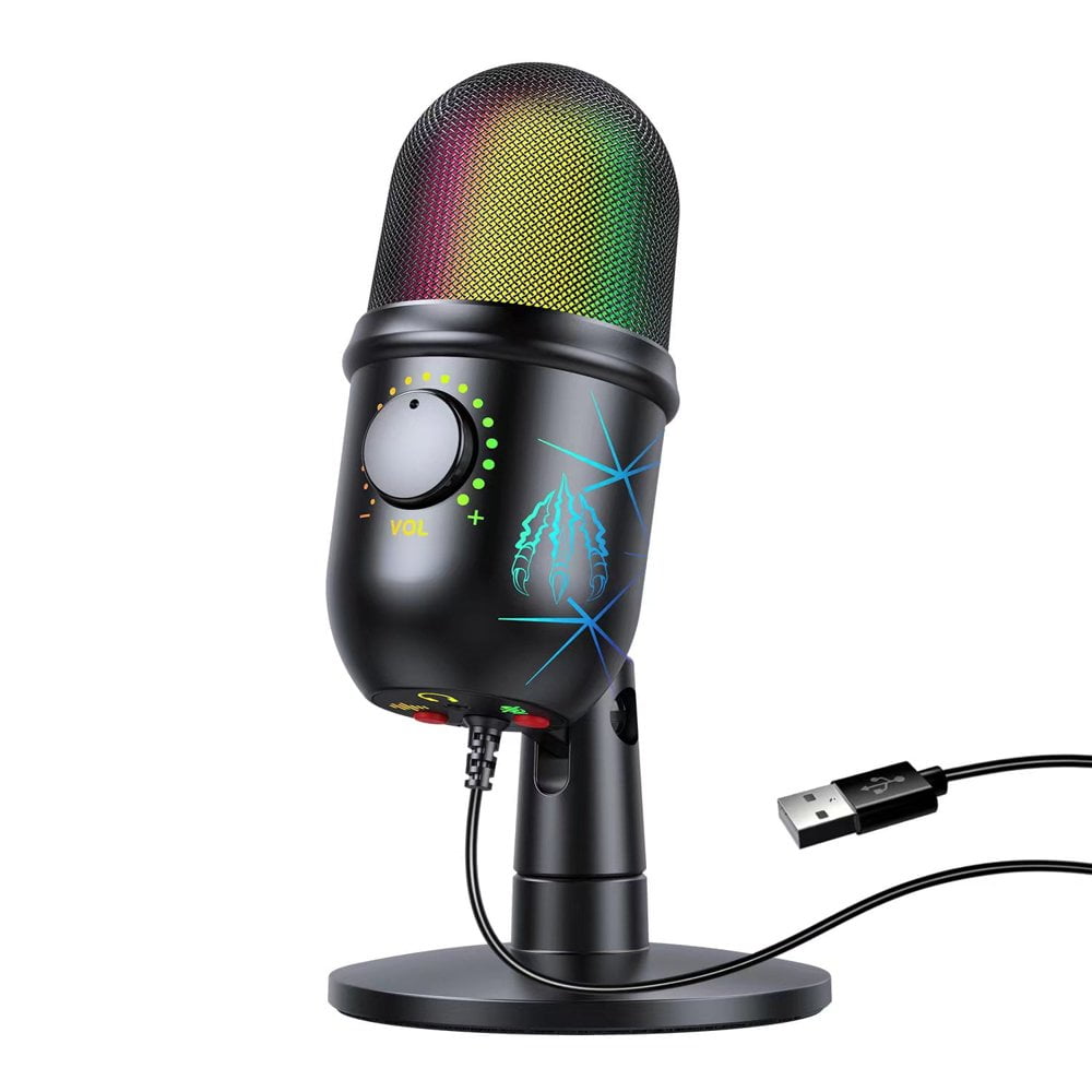 New Design USB Gaming PC Microphone for Streaming Podcasts RGB Computer ...