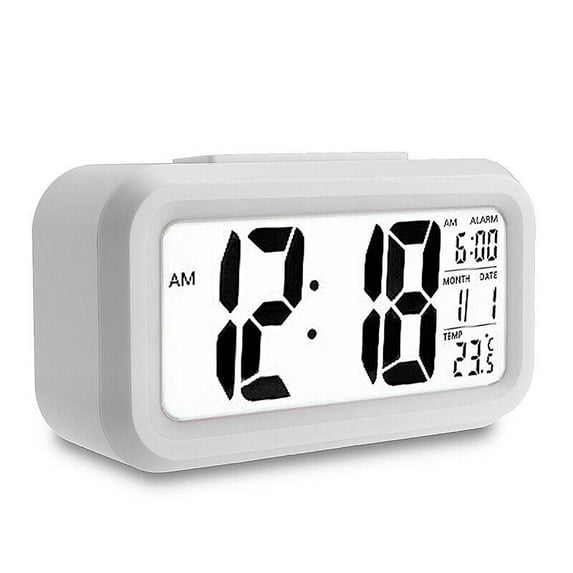 New Digital Bedside LED Snooze Alarm Clock Time Temperature Day/Night ...