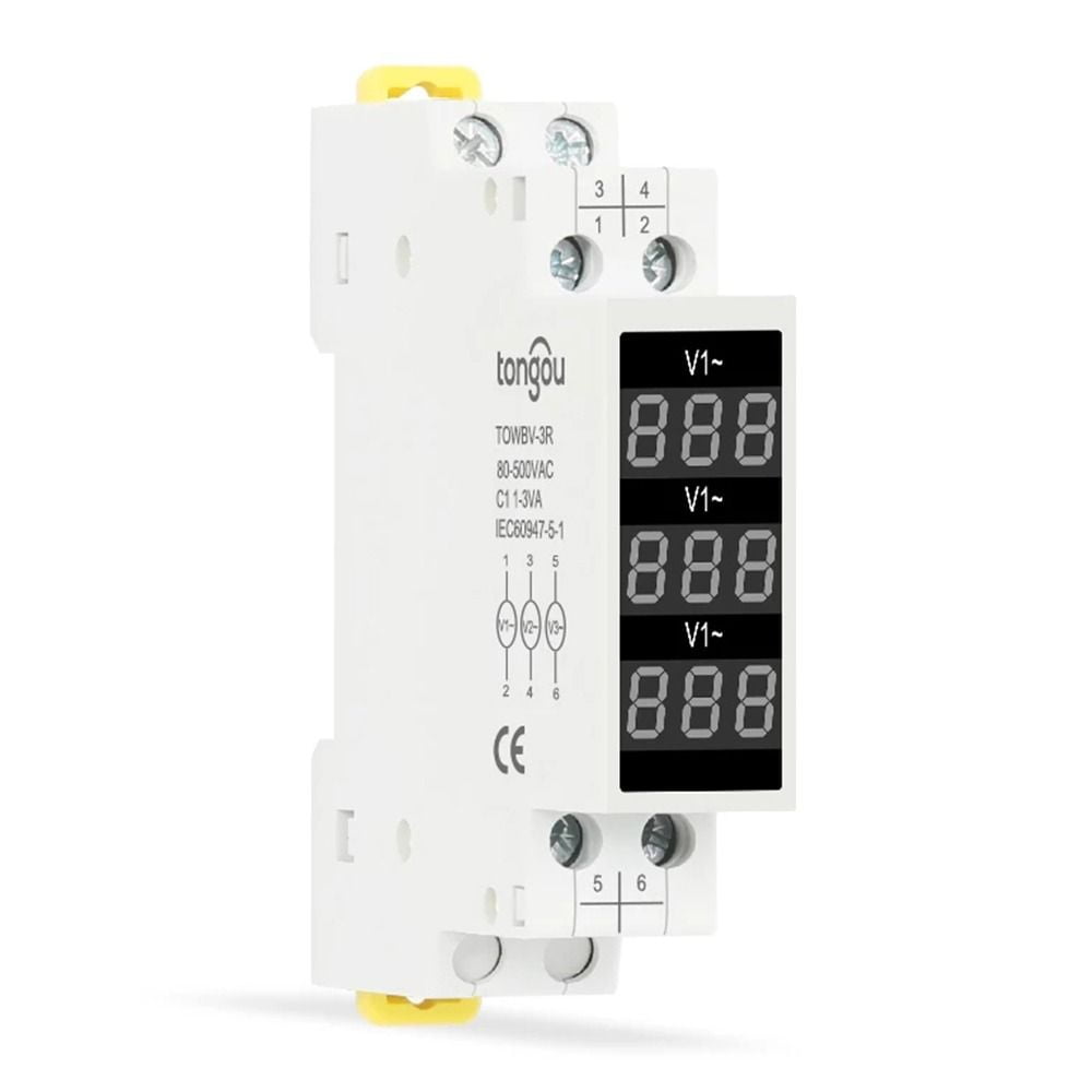 New Digital Display Indicator LED Detector AC 80-500V Modular Voltmeter ...