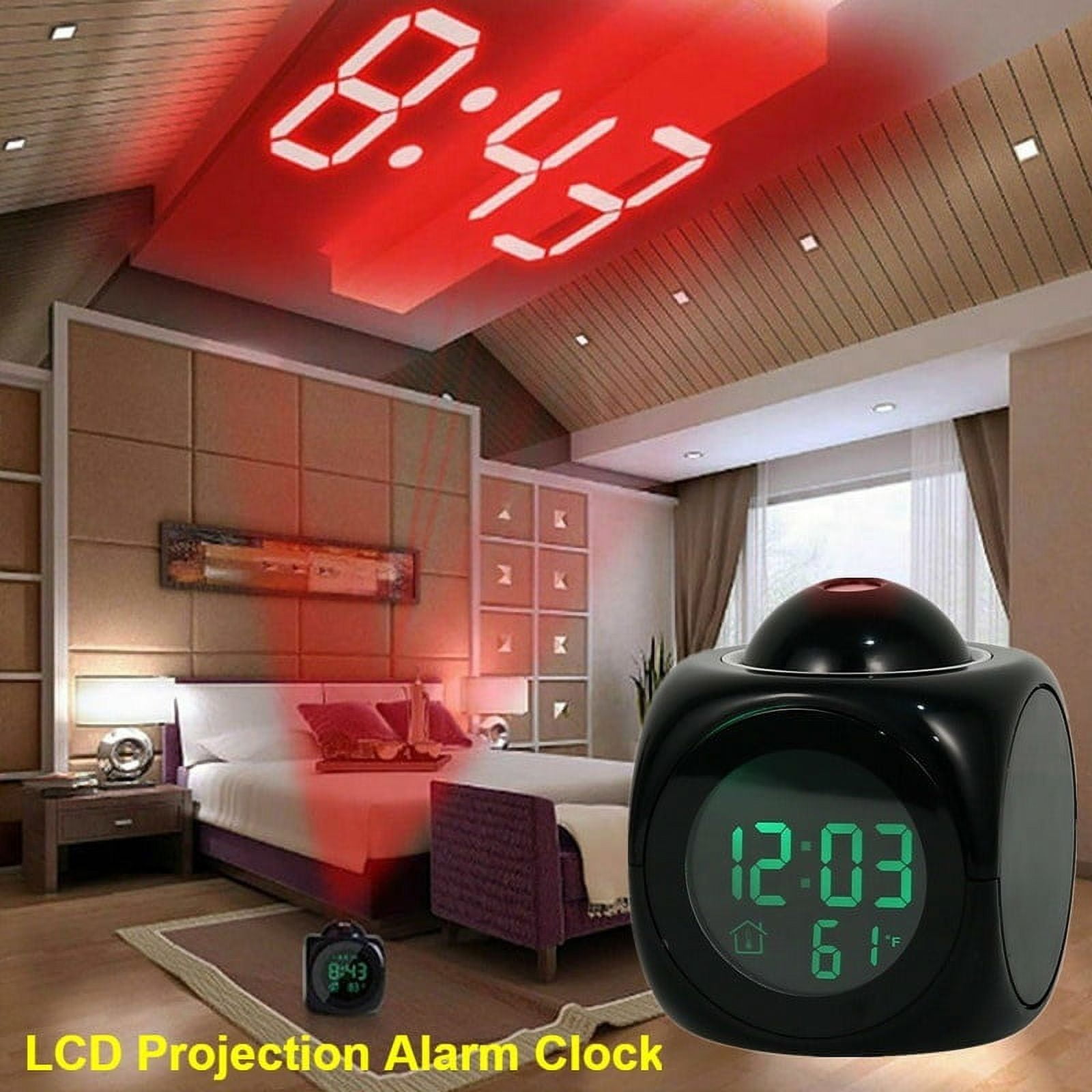 New Digital Projection Alarm Clock Voice Talking LCD Projection Time ...