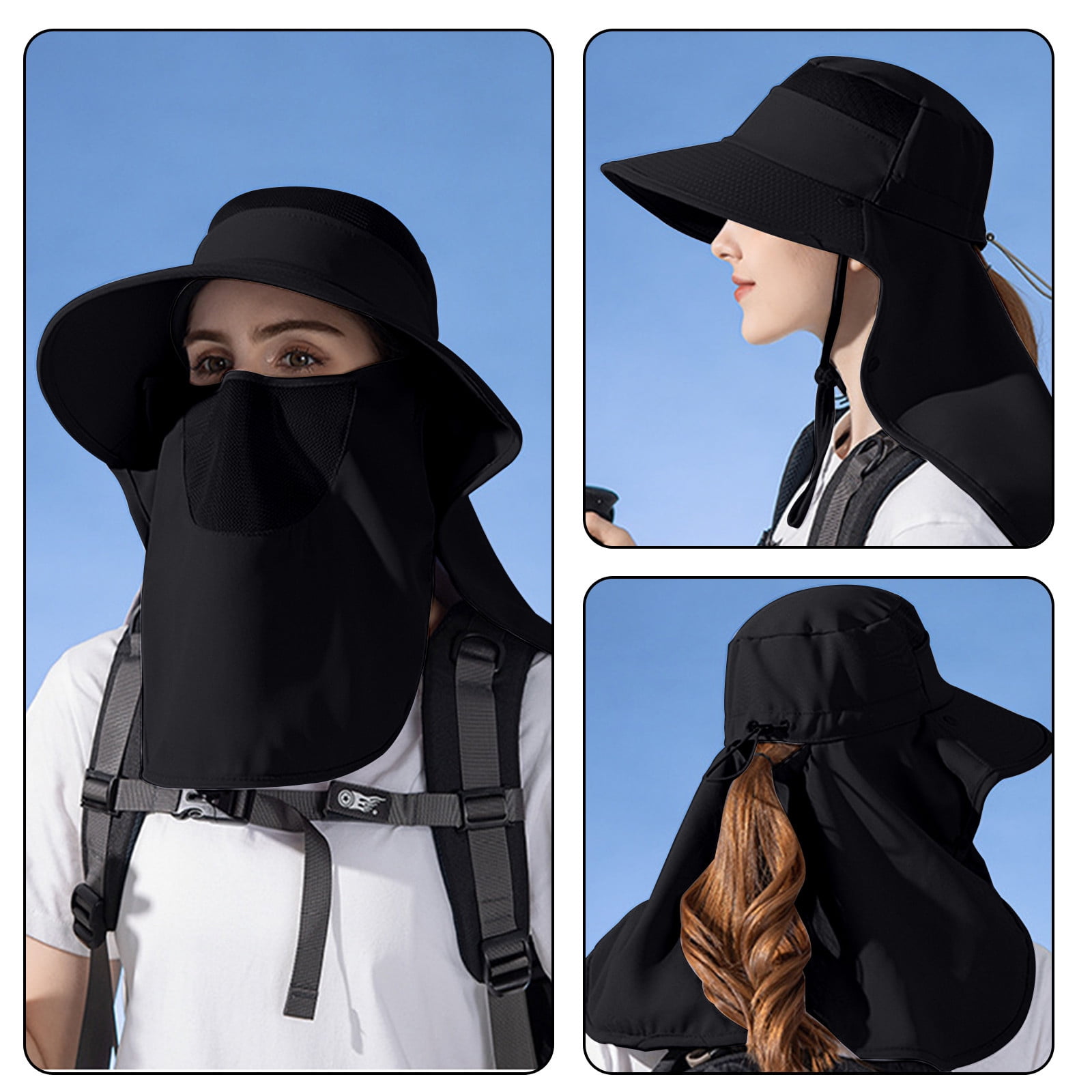 New Discount, Ponytail - hole Fisherman Sun Hat, Shawl Face - shading ...