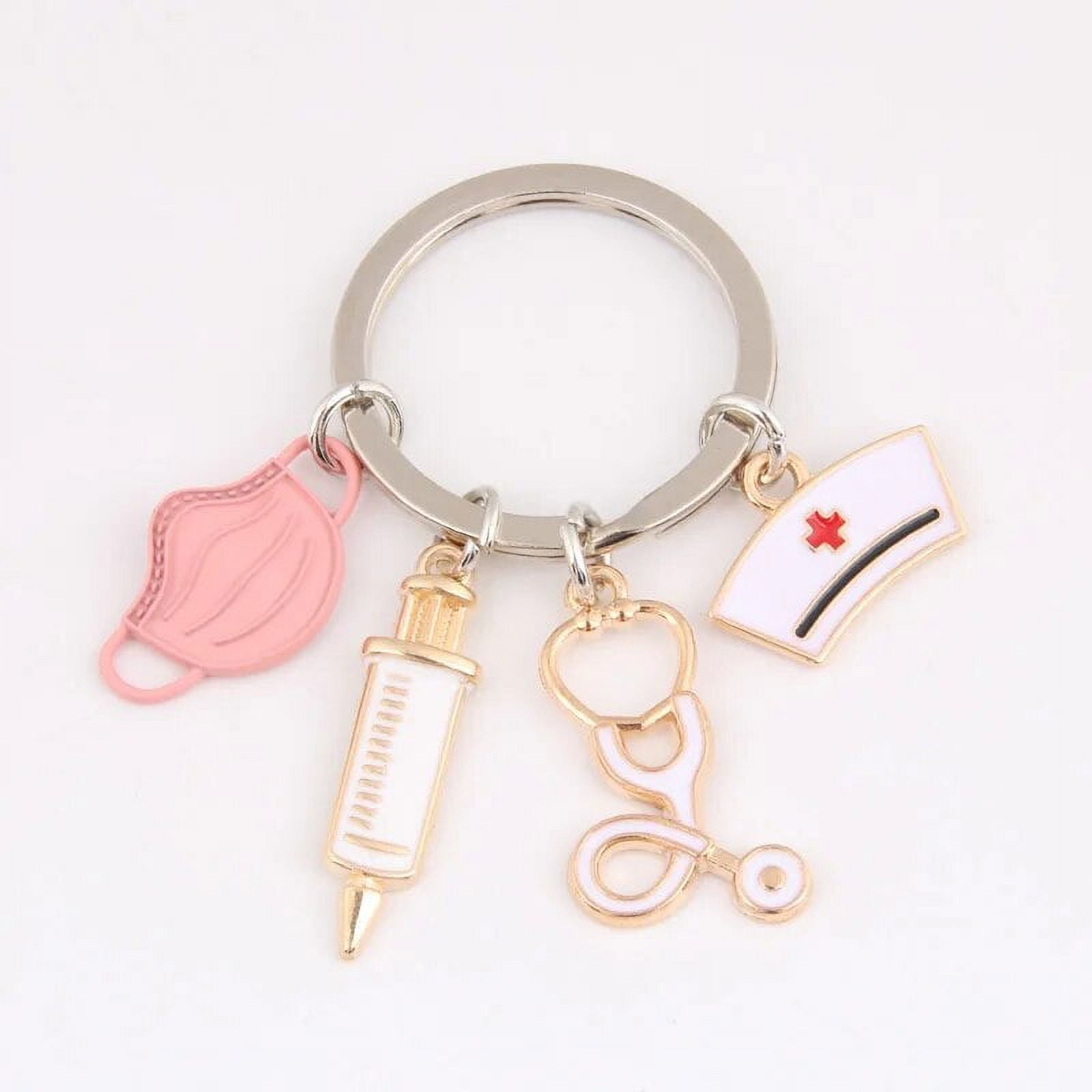New Doctor Keychain Medical Tool Key Ring Injection Syringe Stethoscope ...