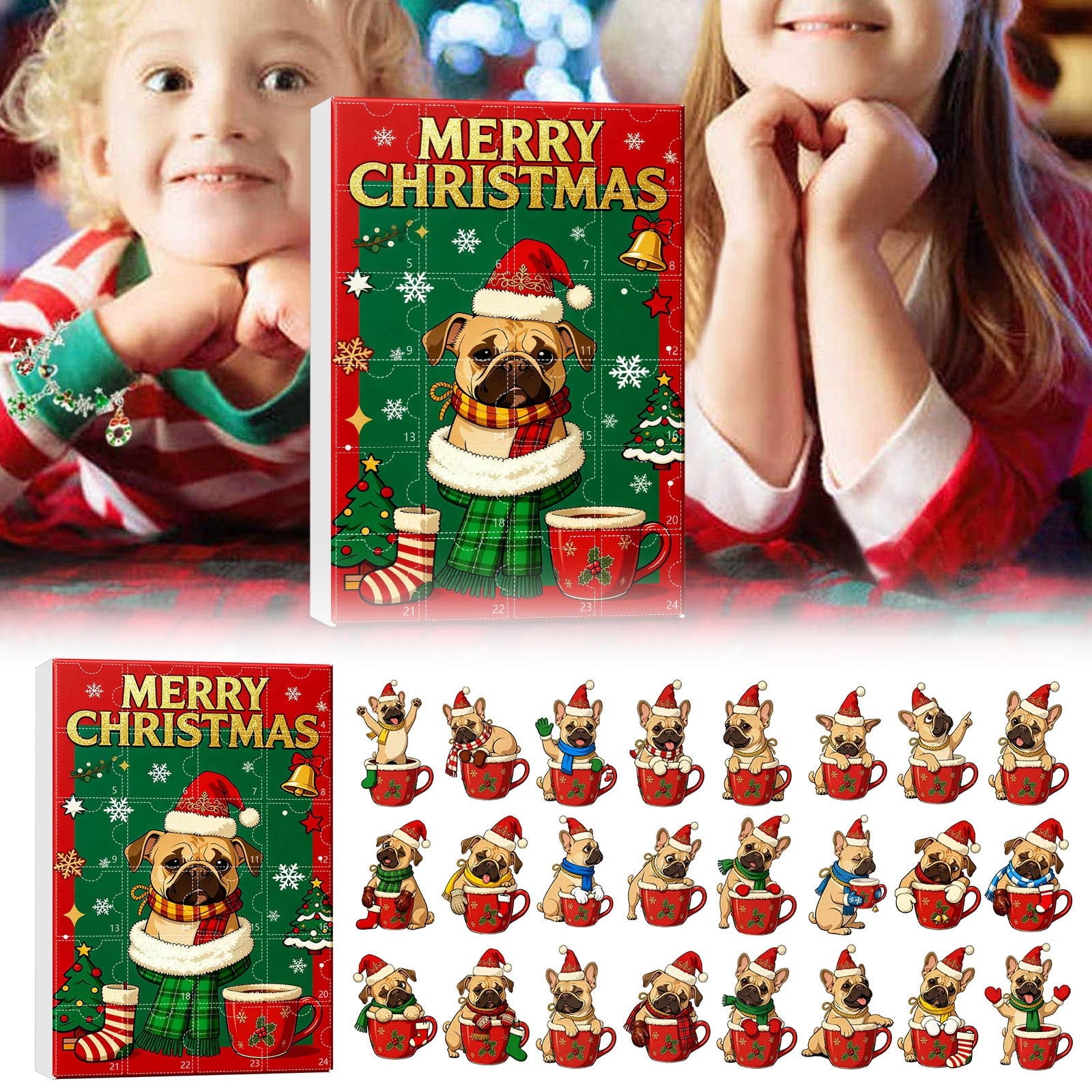 New Dog Advent Calendar 2025, Christmas Countdown with 2D Acrylic ...