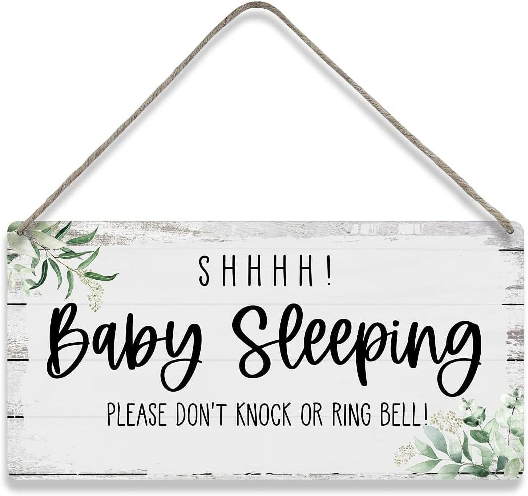 New Door Sign 10x5 Inch, Baby Sleeping Sign Please Do Not Knock or Ring ...
