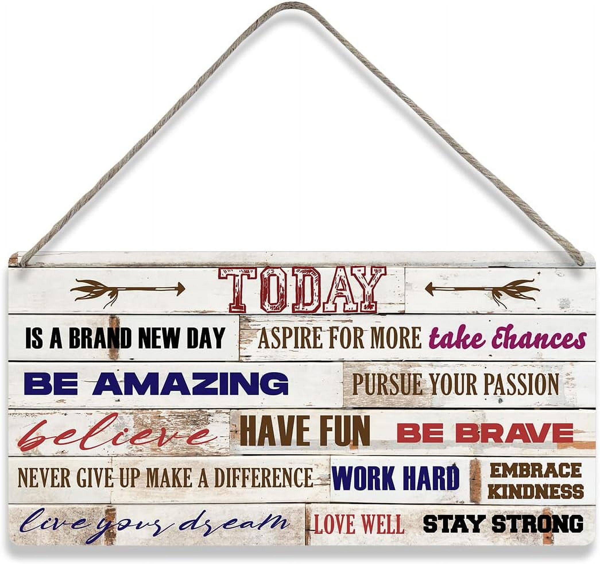 New Door Sign 10x5 Inch, Country Style Today is a New Day Wooden Sign ...