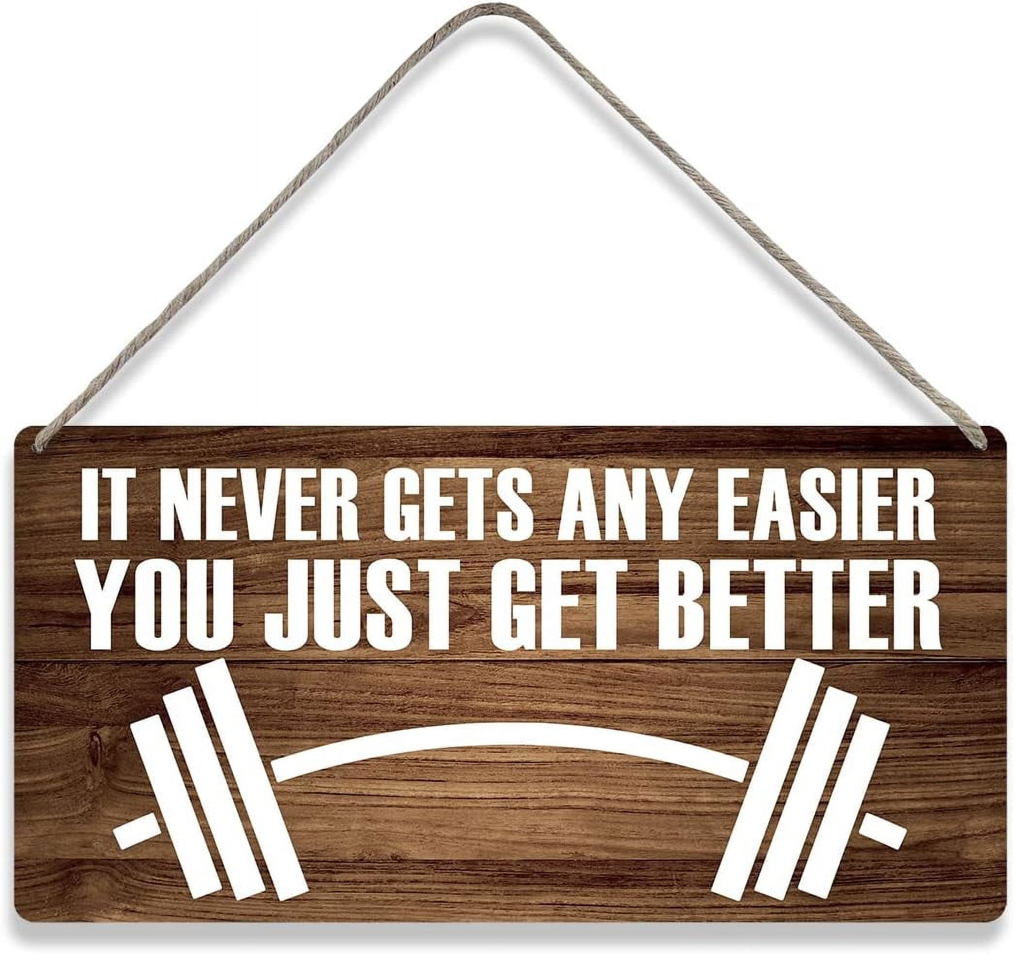 New Door Sign 10x5 Inch, Fitness Gym Wooden Sign Porch Decor Garden ...