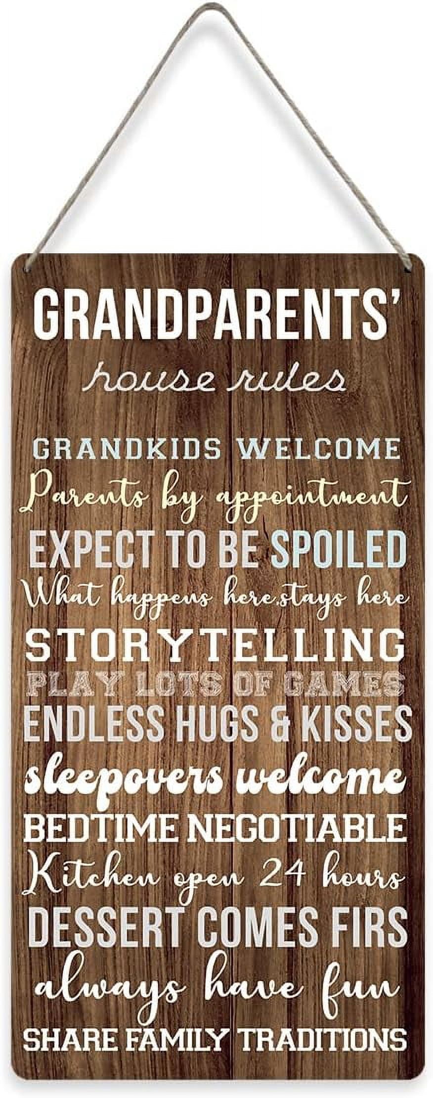 New Door Sign 10x5 Inch, Grandparents’ House Rules Wooden Sign Porch ...