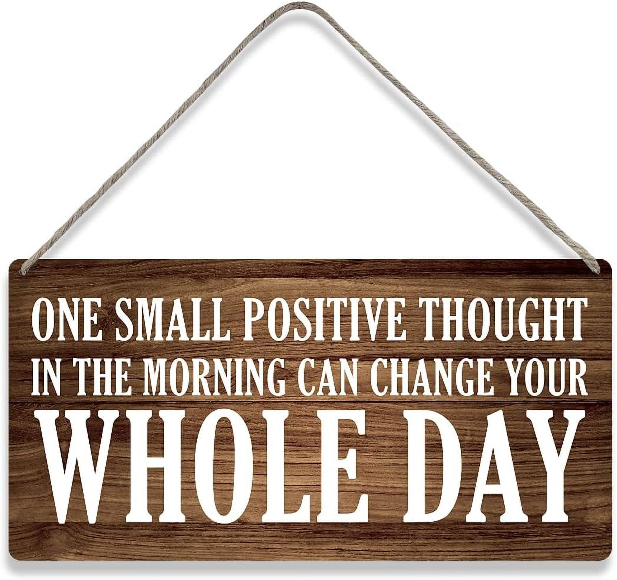 New Door Sign 10x5 Inch, Inspirational Wall Art One Small Positive ...