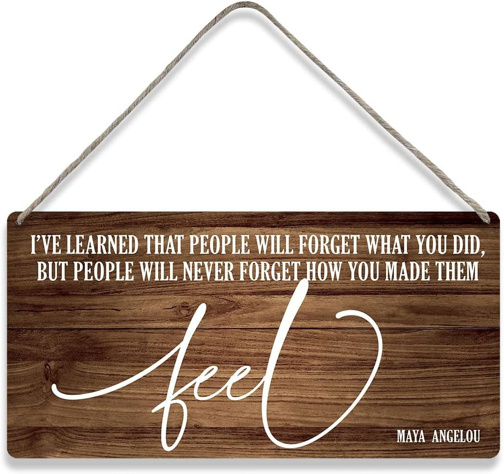 New Door Sign 10x5 Inch, Maya Angelou Sayings Wooden Sign Porch Decor ...