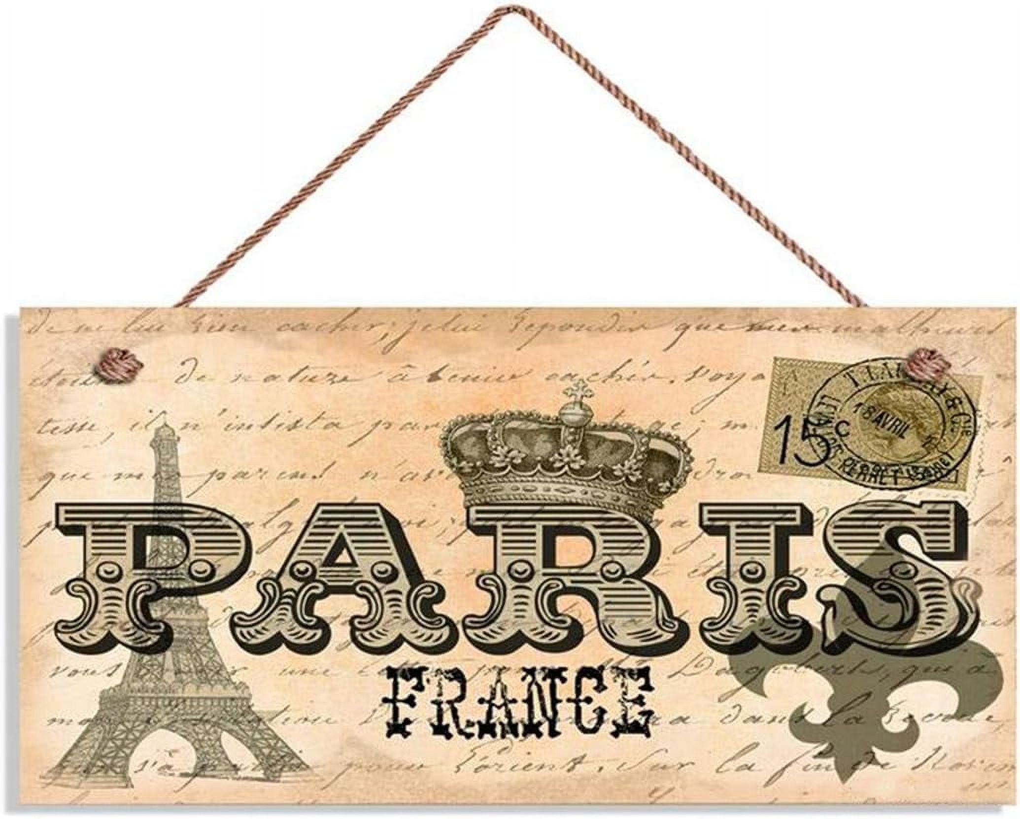 New Door Sign 10x5 Inch, Paris France Sign Wooden Sign Porch Decor ...