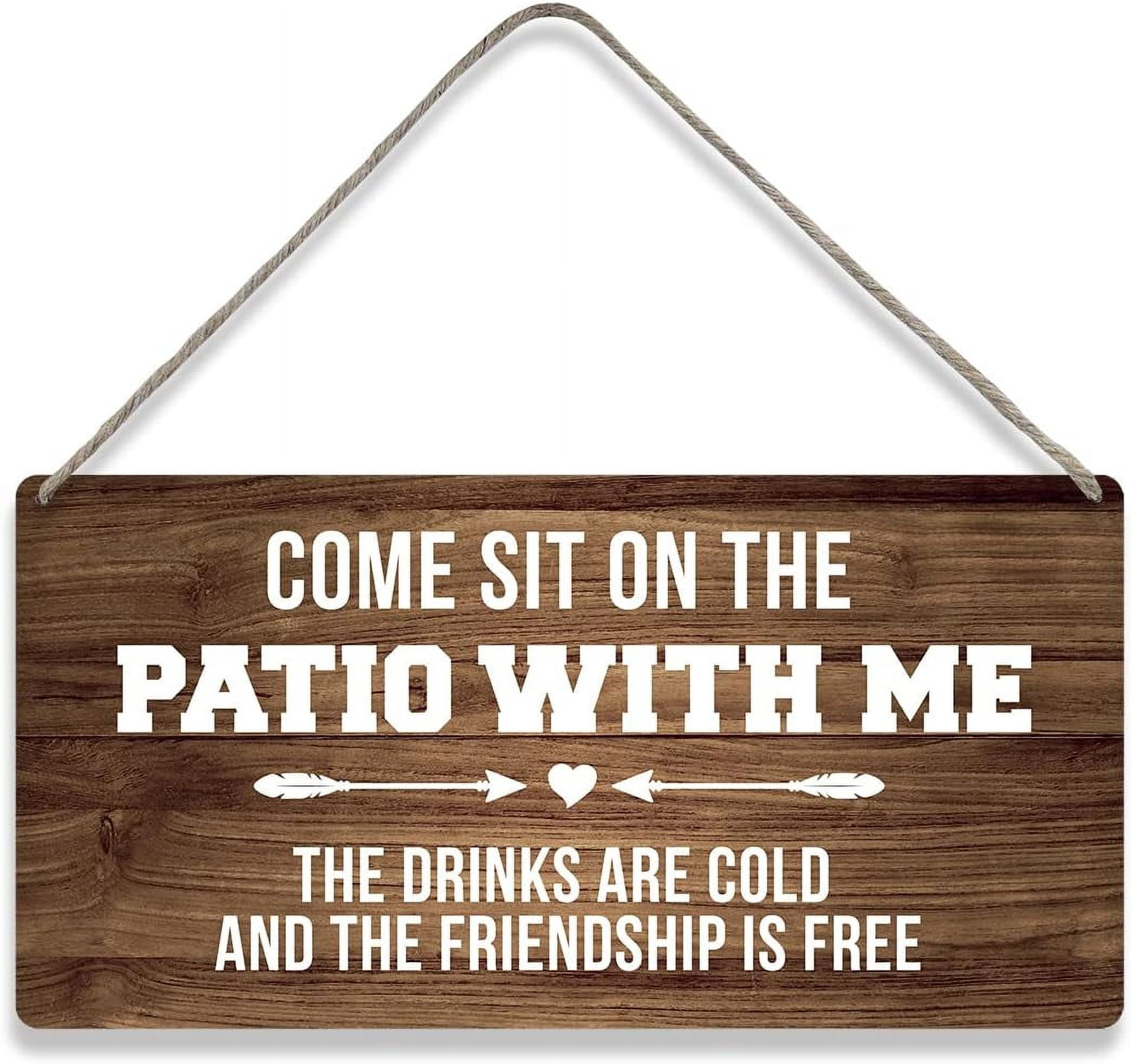 New Door Sign 10x5 Inch, Patio Wall Decor Come Sit on the Patio with Me ...