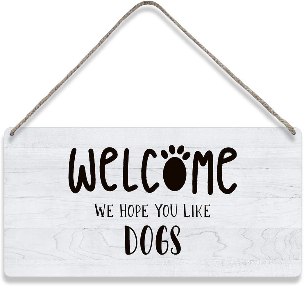 New Door Sign 10x5 Inch, Welcome Wooden Signs Rustic Welcome We Hope ...