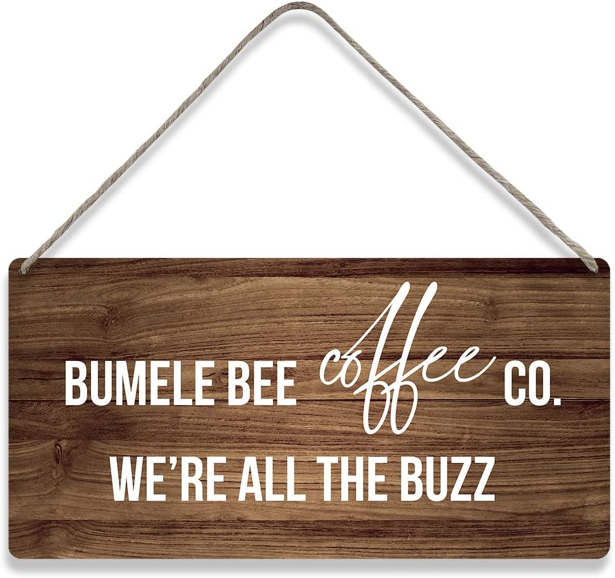 New Door Sign 8x12 Inch, Bumble Bee Coffee Co. Wooden Sign Porch Decor ...