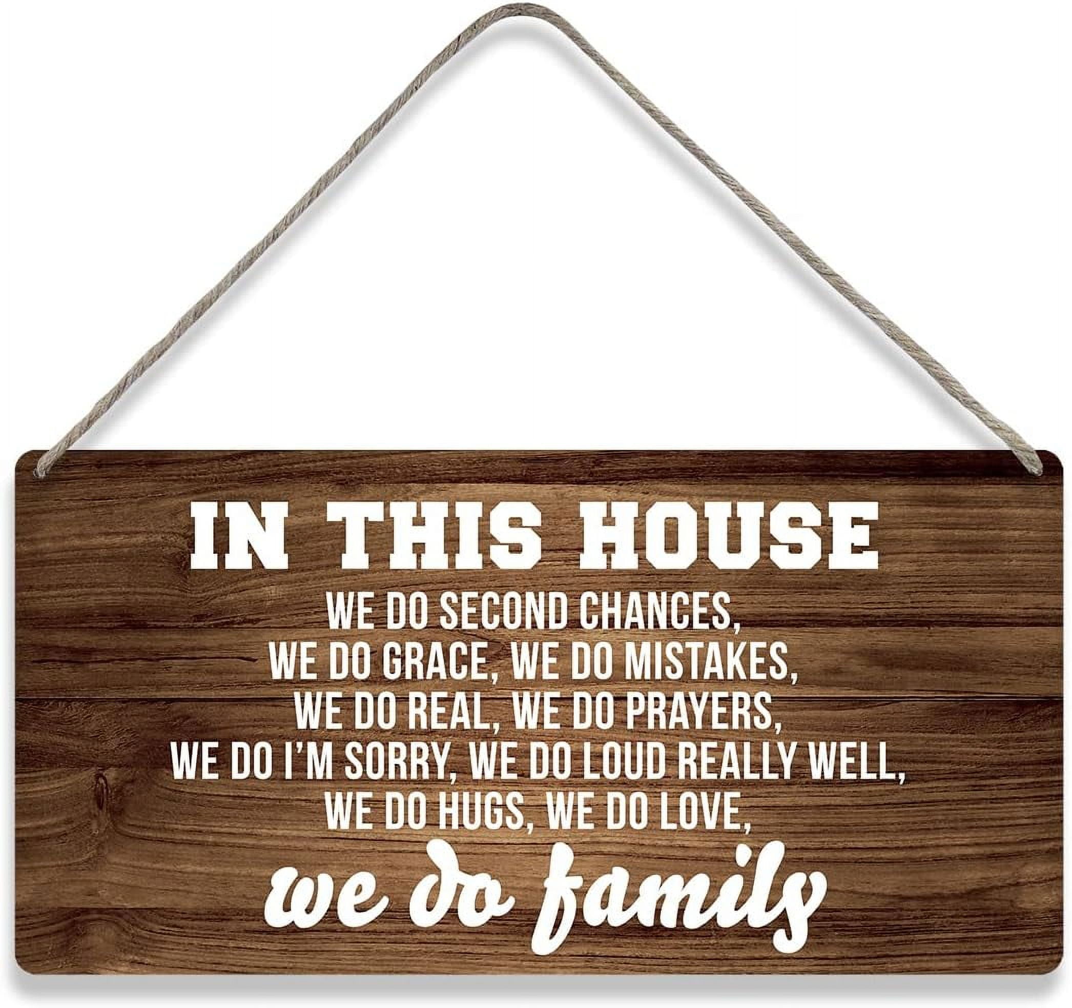 New Door Sign 8x12 Inch, In This House We Do Family Wooden Sign Porch ...