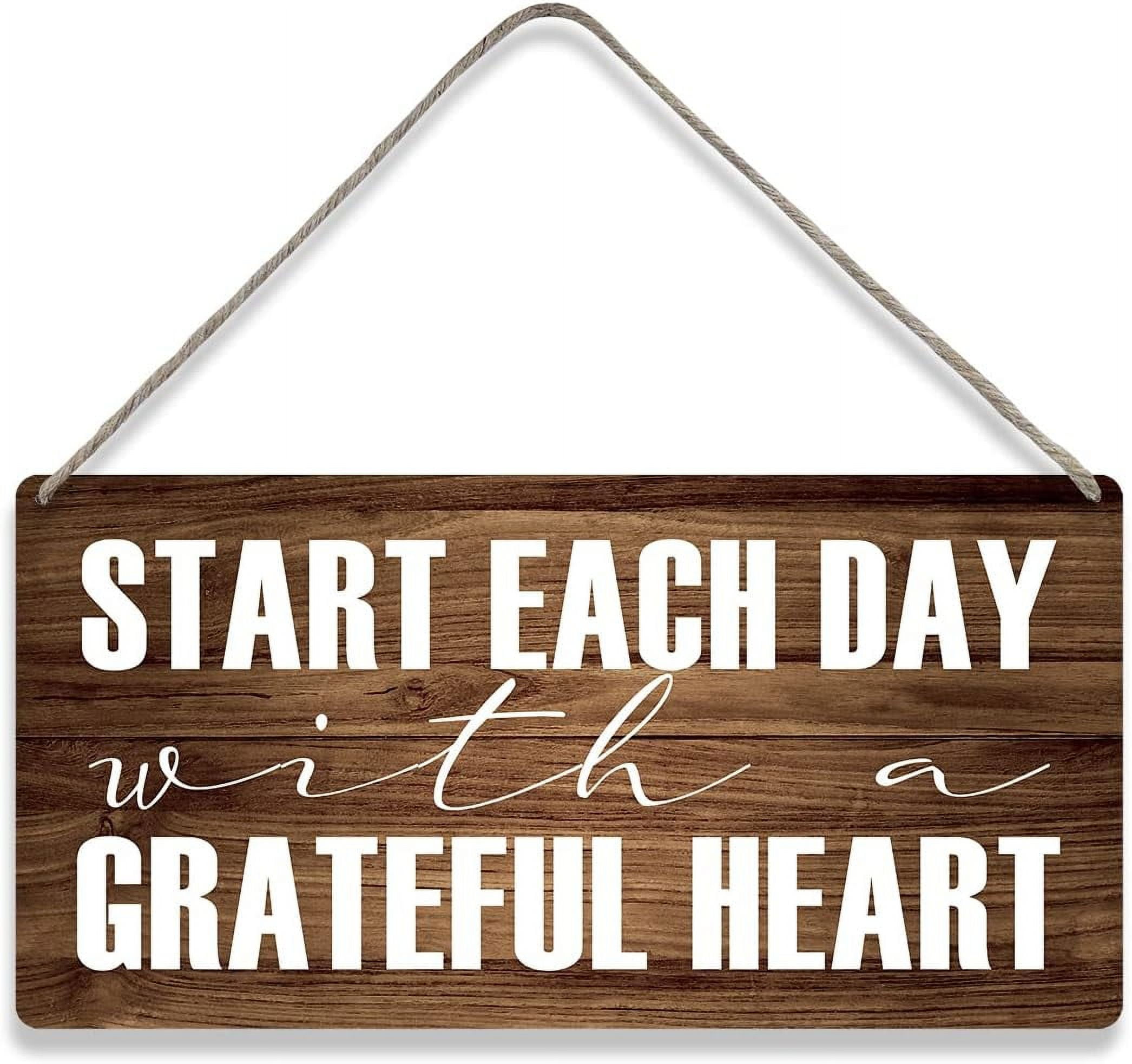 New Door Sign 8x12 Inch, Inspirational Wall Art Start Each Day with a ...