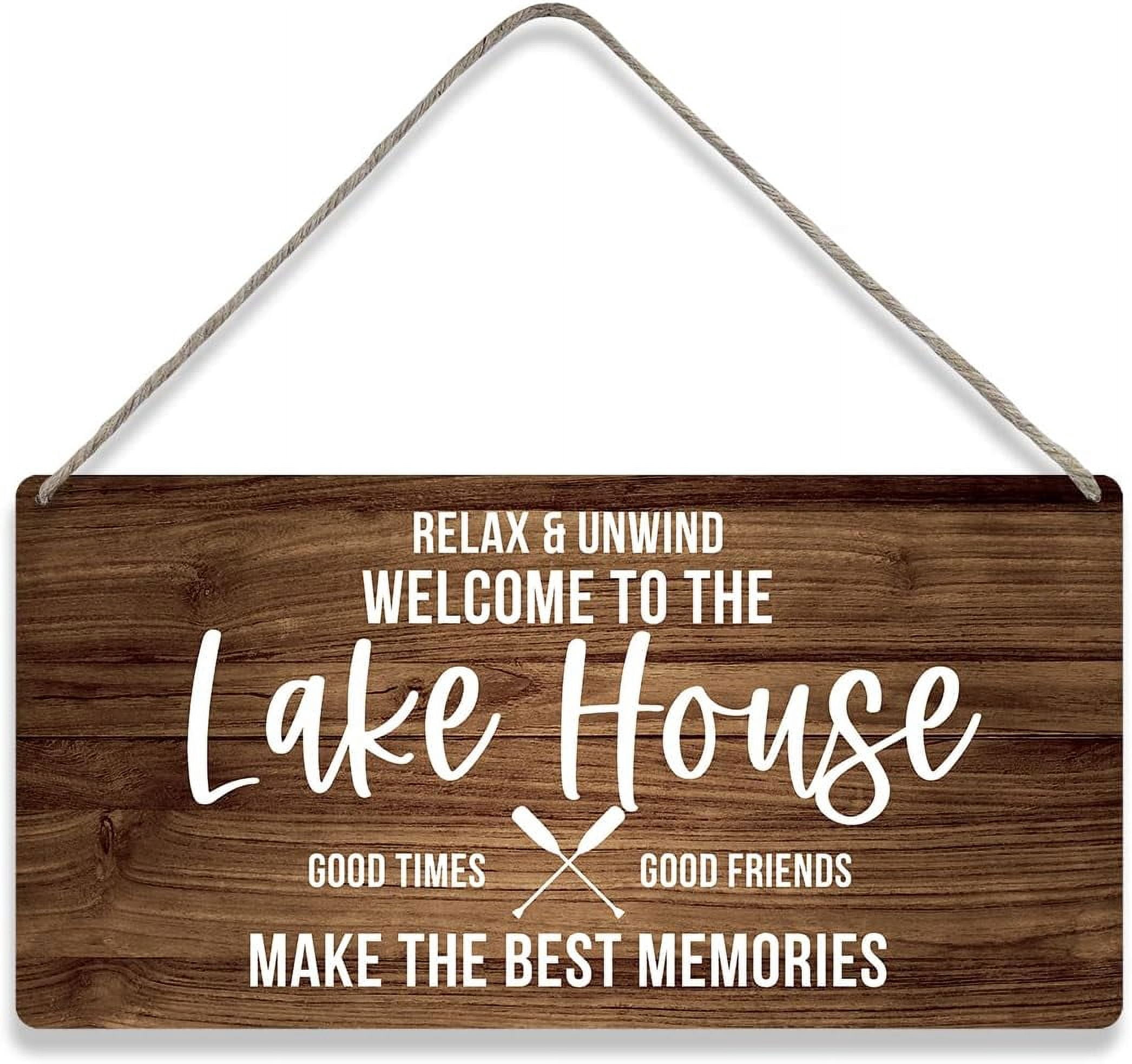 New Door Sign 8x12 Inch, Lake House Wall Decor Good Times Good Friends ...