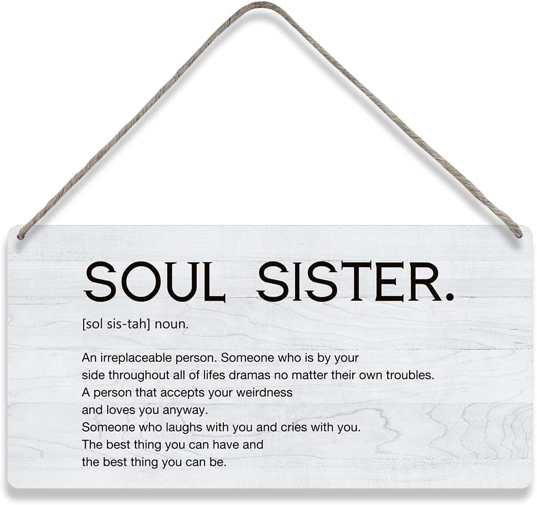New Door Sign 8x12 Inch, Sister Wooden Signs Rustic Soul Sister Wooden ...