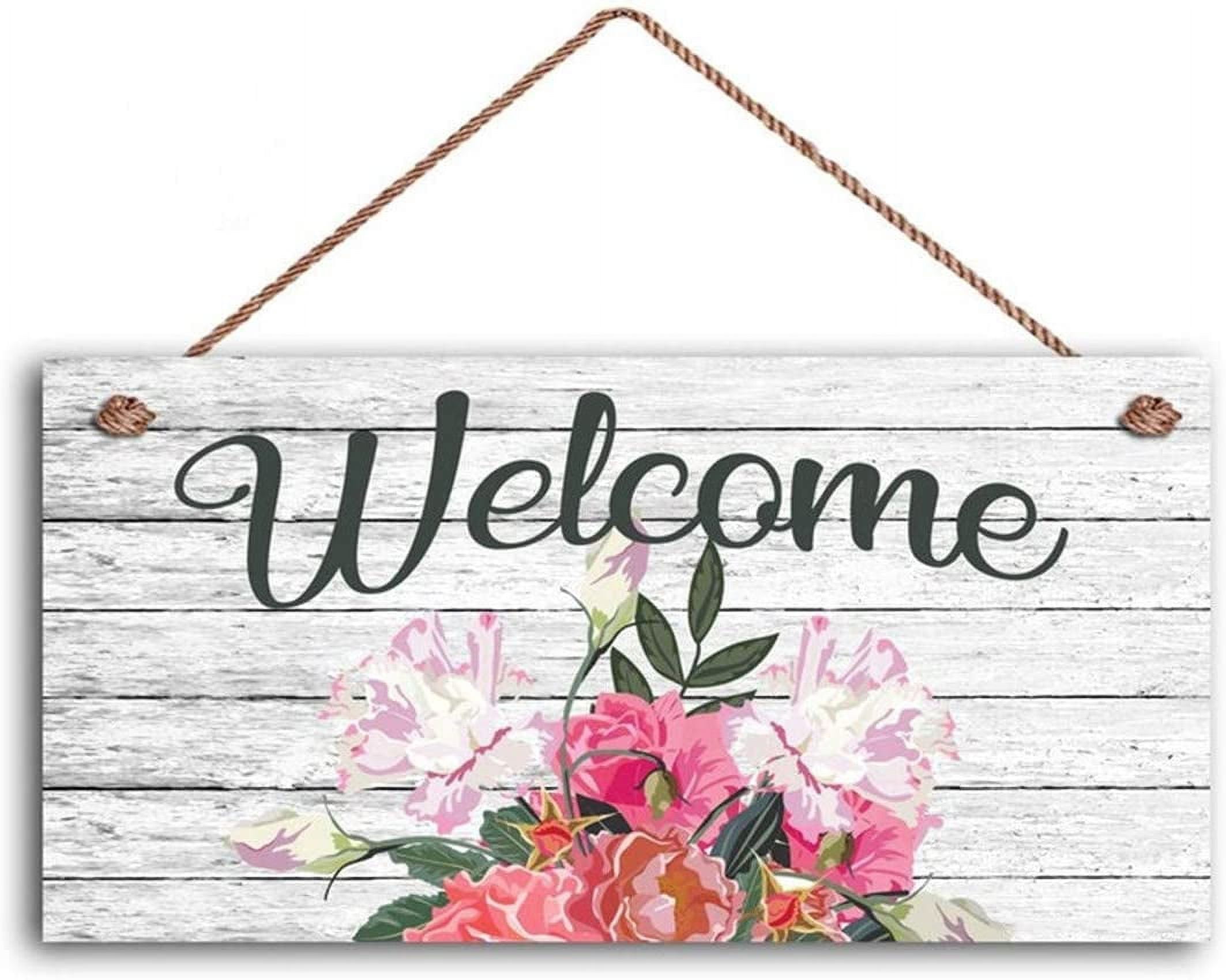 New Door Sign 8x12 Inch, Welcome Sign Wooden Sign Porch Decor Garden ...