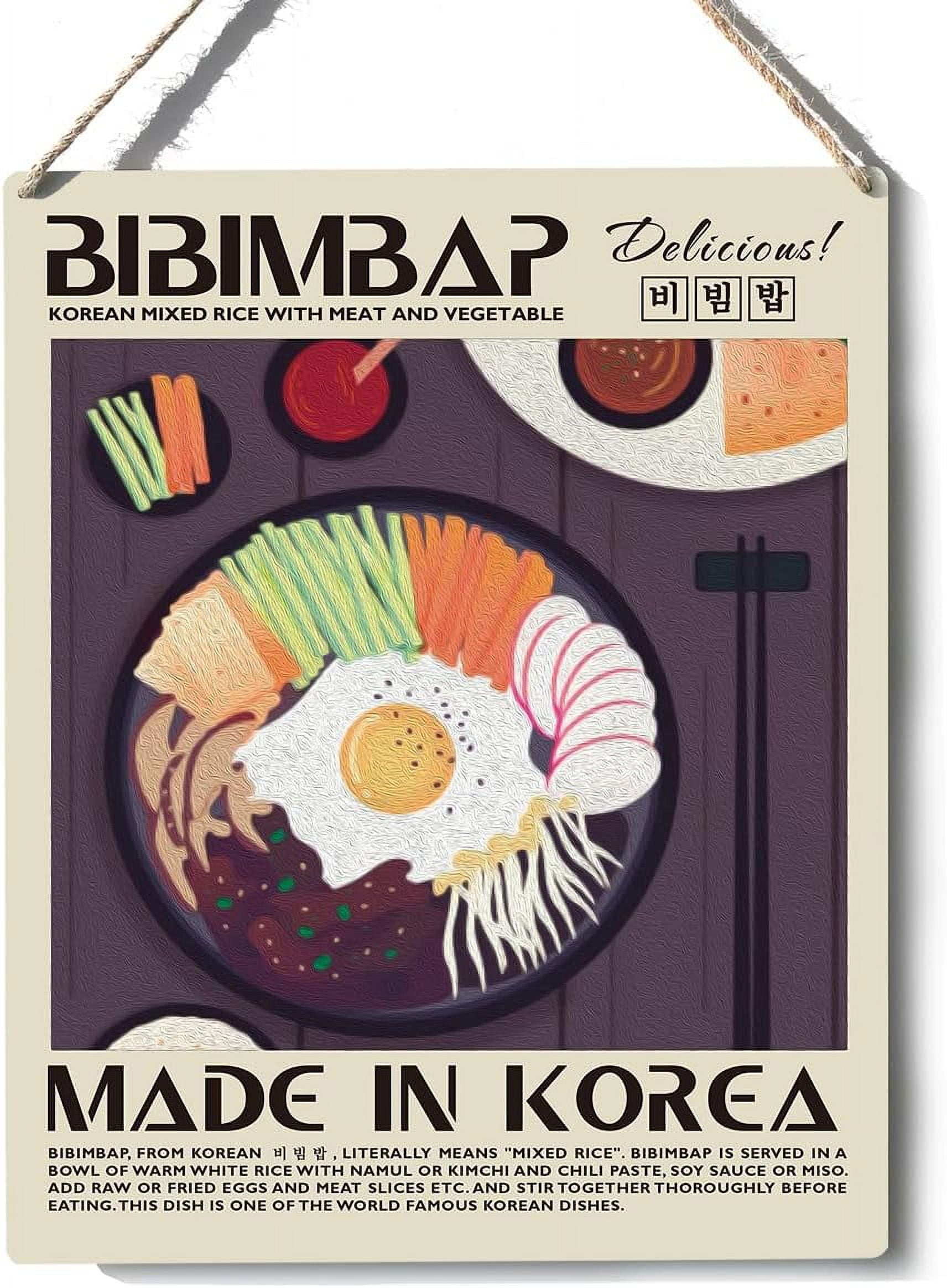 New Door Sign Bibimbap Wooden Sign Porch Decor Hanging Wooden Wall Sign ...