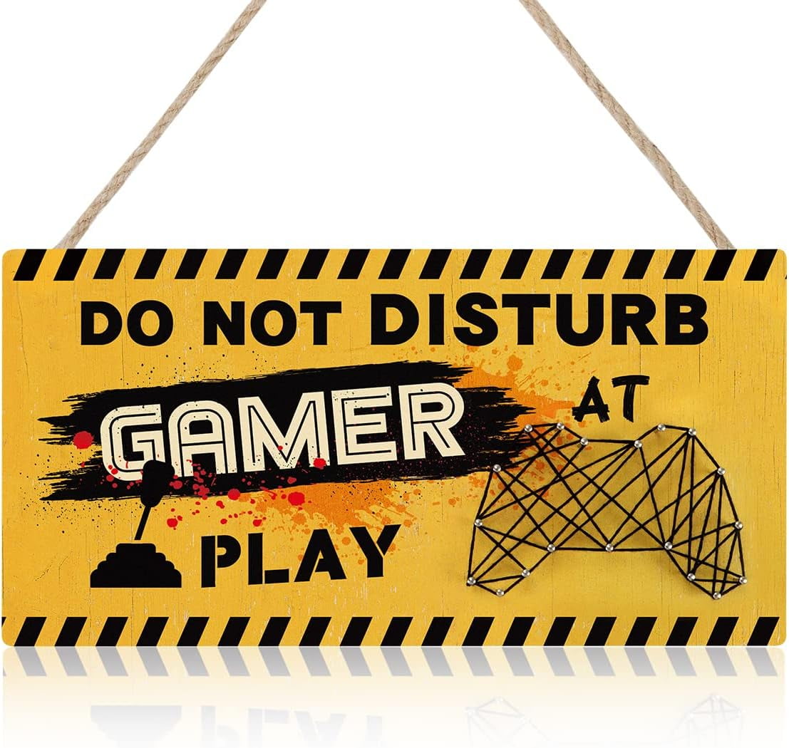 New Door Sign Do Not Disturb Gamer at Play Wooden Sign Porch Decor ...
