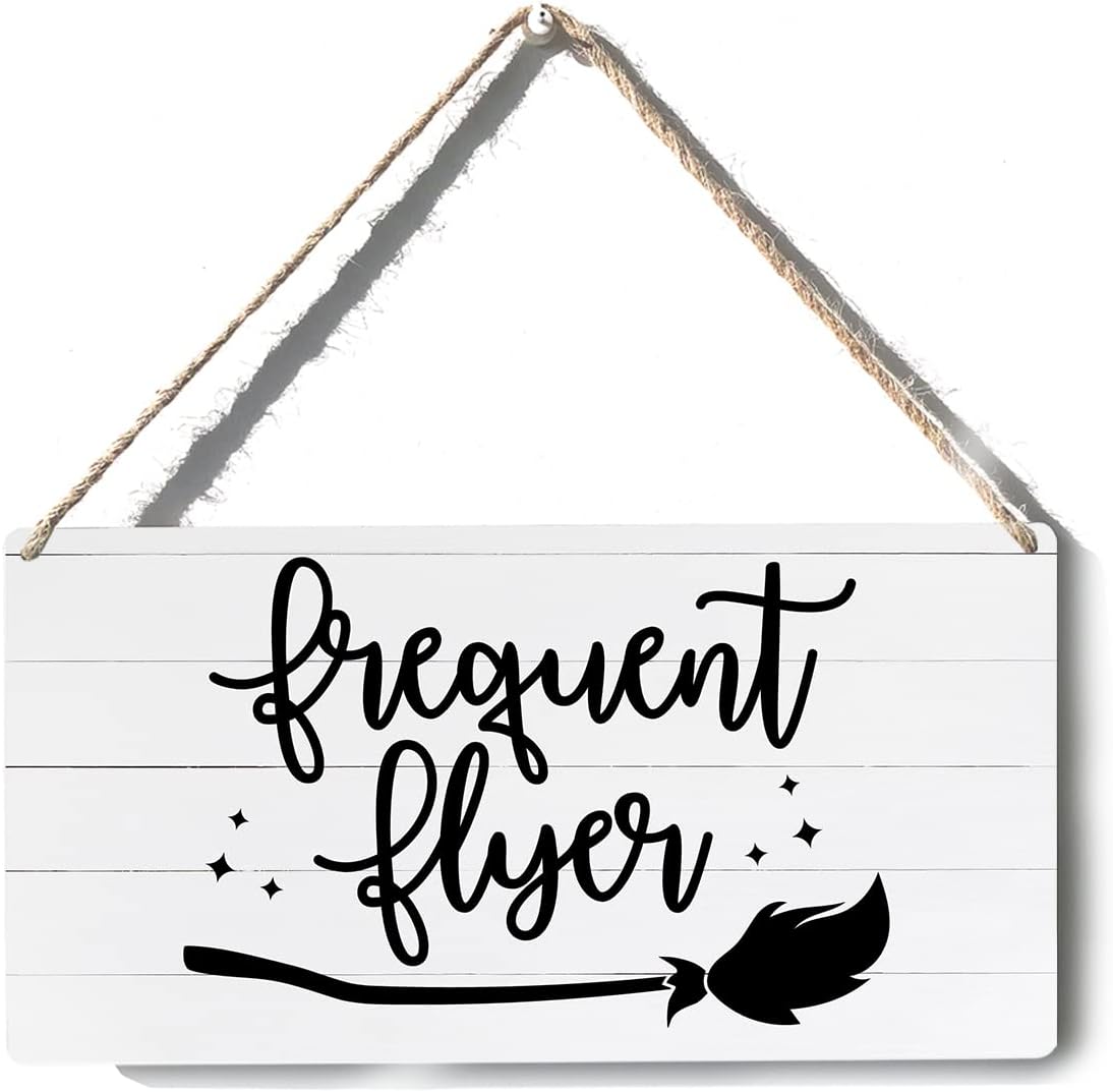 New Door Sign Frequent Flyer Wooden Sign Porch Decor Garden Yard Signs ...