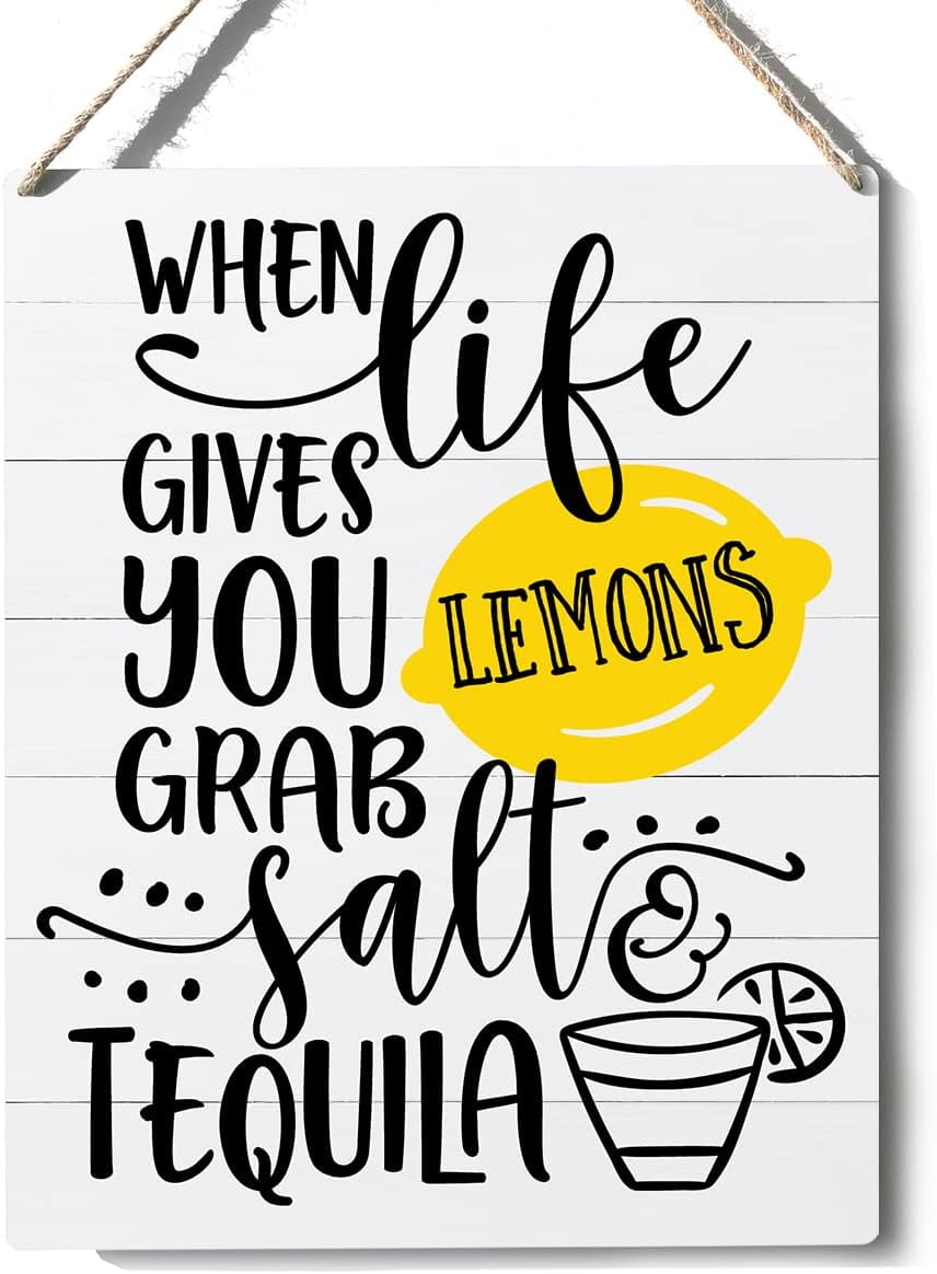 New Door Sign Kitchen Lemon Sign Farmhouse Lemons Grab Salt Tequila ...