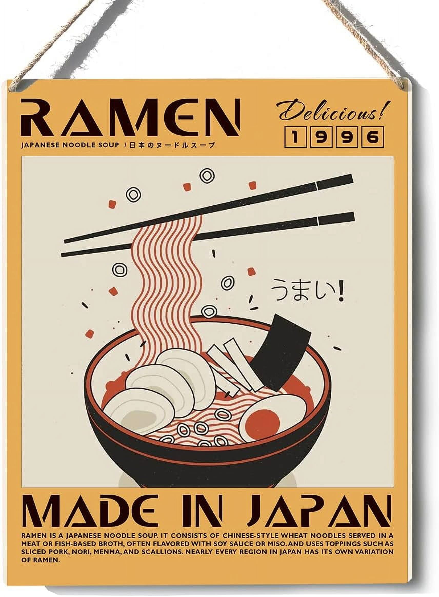 New Door Sign Ramen Wooden Sign Porch Decor Hanging Wooden Wall Sign ...