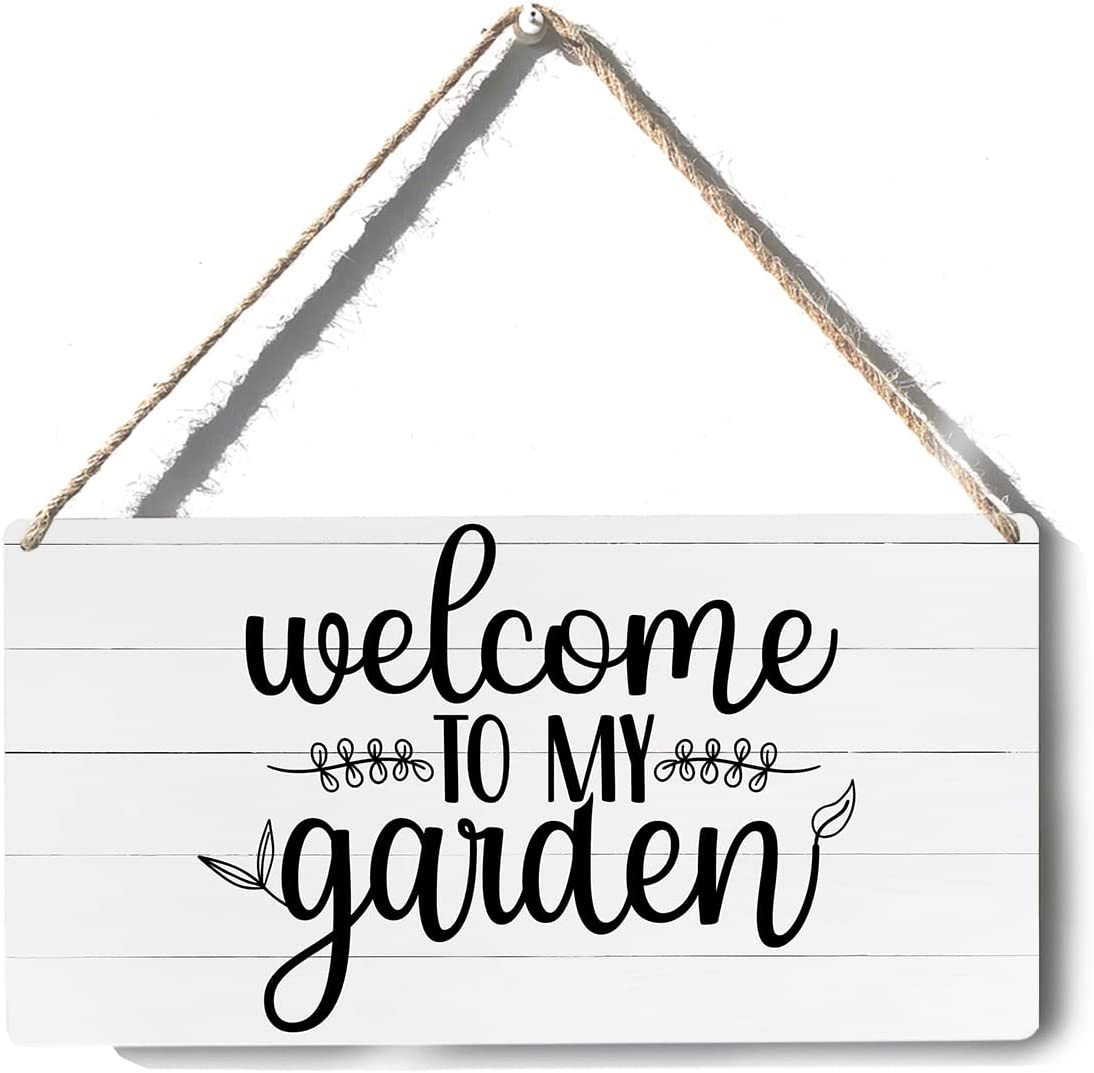 New Door Sign Welcome to My Garden Wooden Sign Porch Decor Garden Yard ...