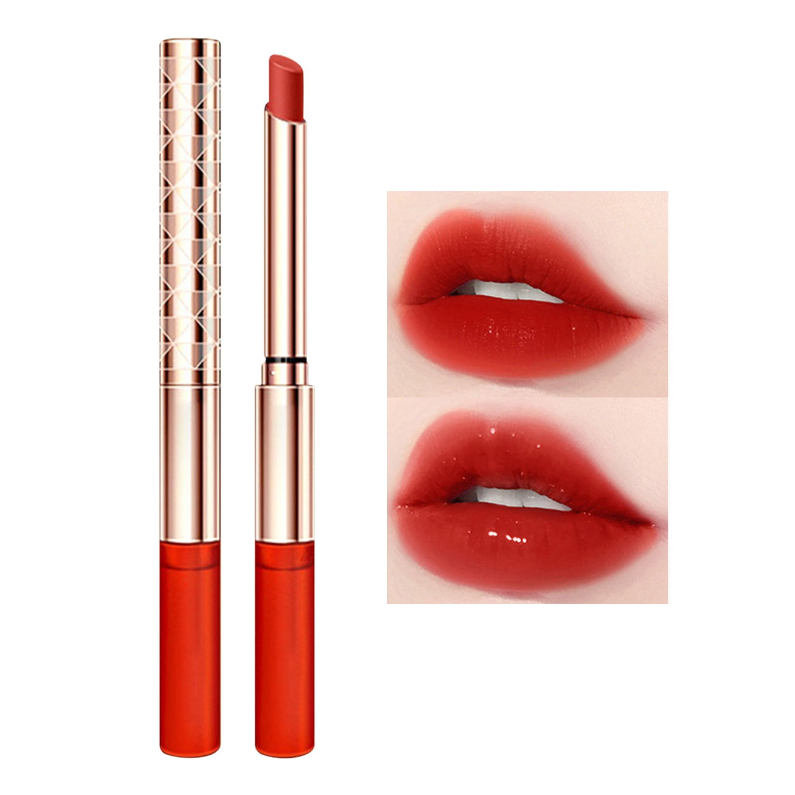 New！ Double Ended Use Non Stick Lipstick Lip Gloss 1.5g Lipstick with 2 ...