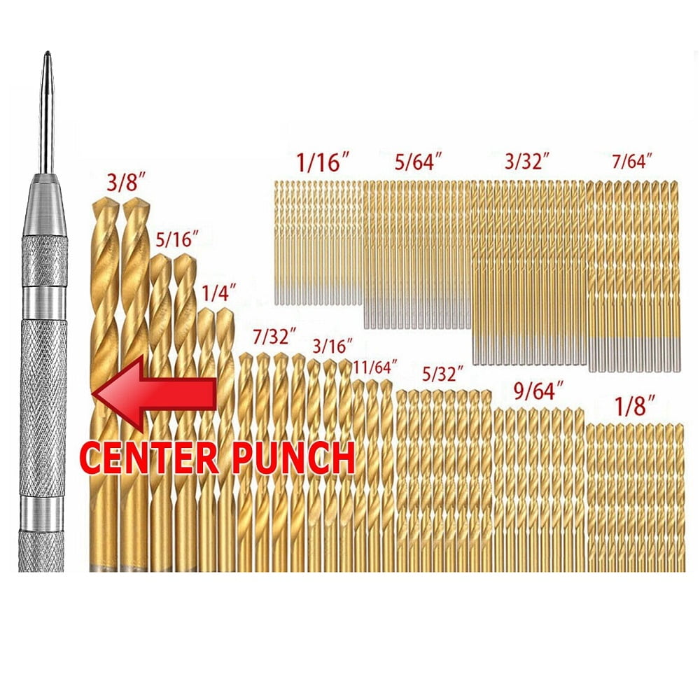 New Drill Bit Set HSS Titanium Multi Drill Bits Twist Metal Tools 100 ...