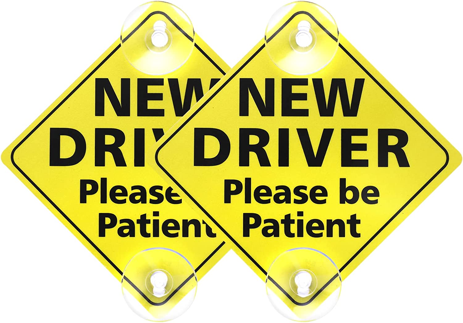 New Driver Sign, 2pcs Please Be Patient Car Window Signs with Suction ...