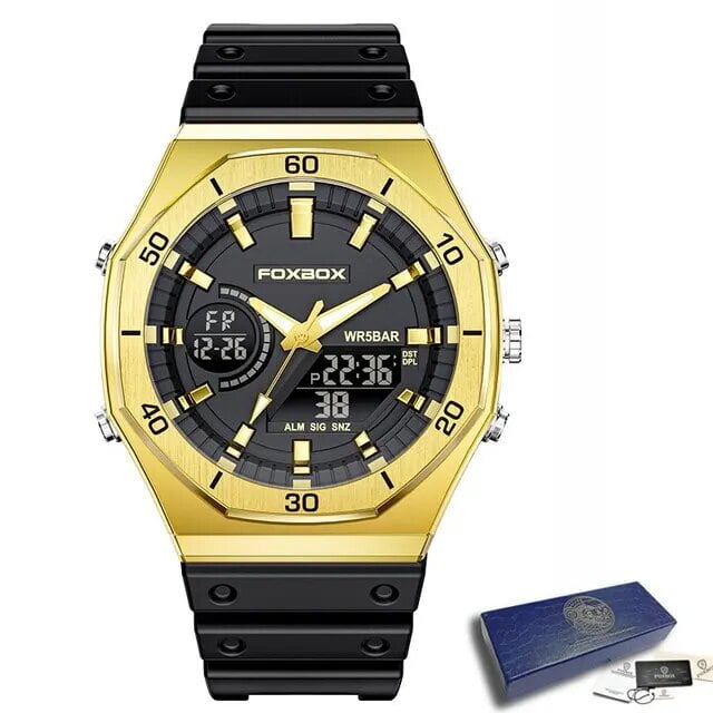 New Dual Display Watches For Men Casual Sports Chronograph Quartz Big ...