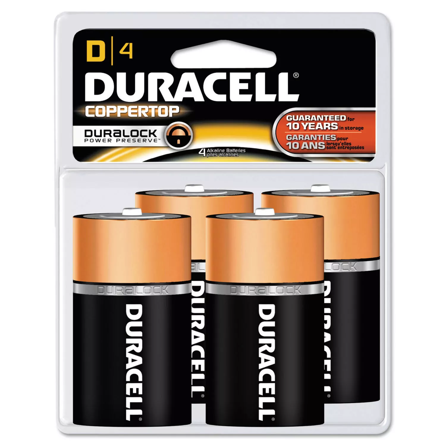New Duracell CopperTop Alkaline Batteries with Duralock Power Preserve Technology D - Walmart.com