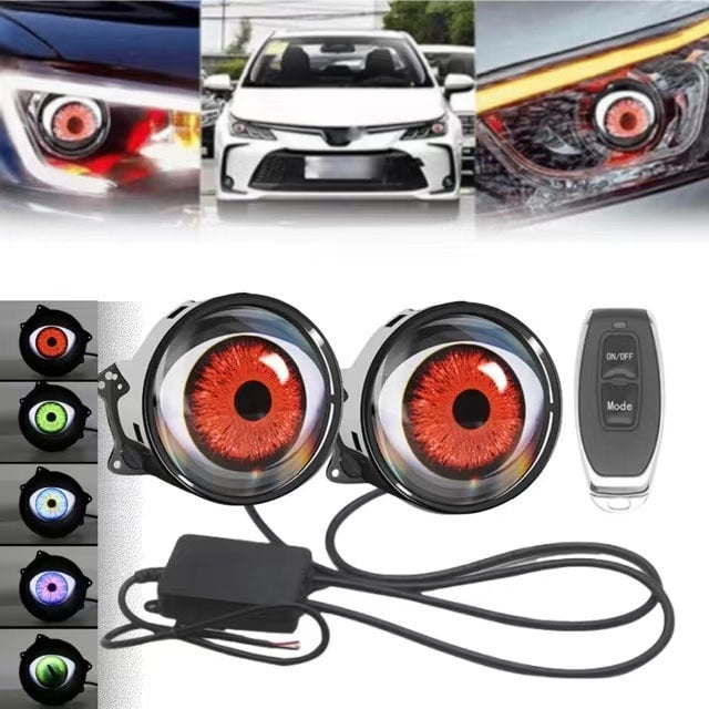 New Dynamic LED Car Headlights Devil Eye LED Eye Light Headlight ...