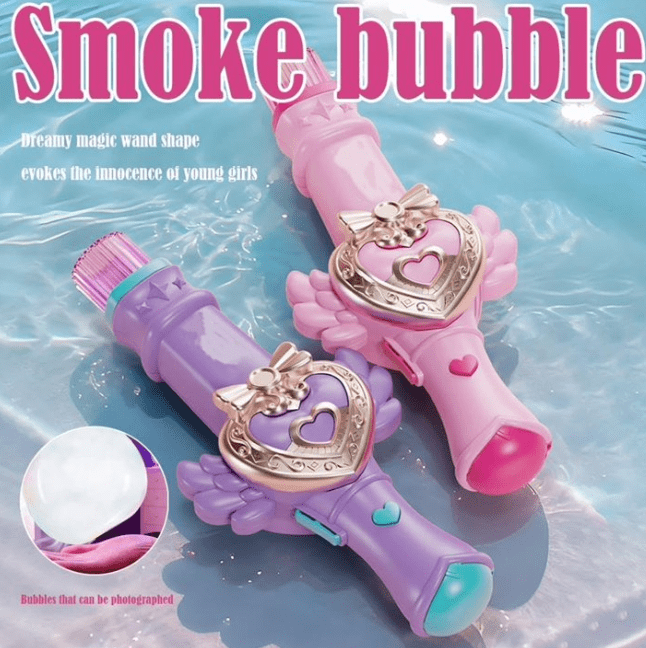 New Elastic Bubble Fog Wand, Magic Smoke Bubble Machine with Colorful ...