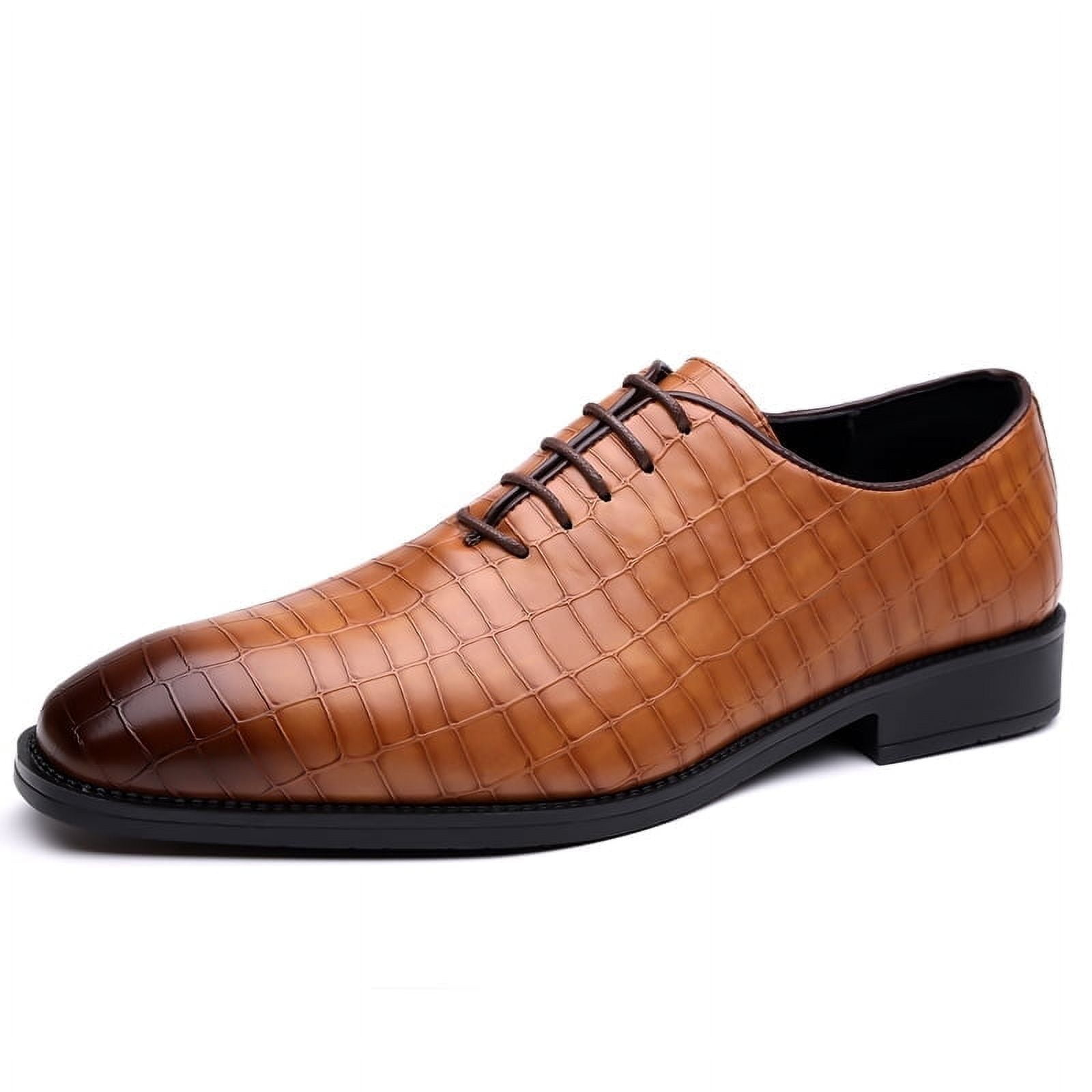 New Elegant Casual Work Shoes, Men's Classic Patent Leather, Grid ...