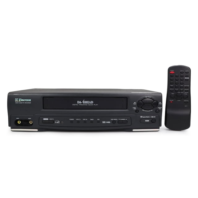 Emerson EWV401B VHS VCR Player/Recorder Hi-Fi 19 Micron 4 Head (New ...
