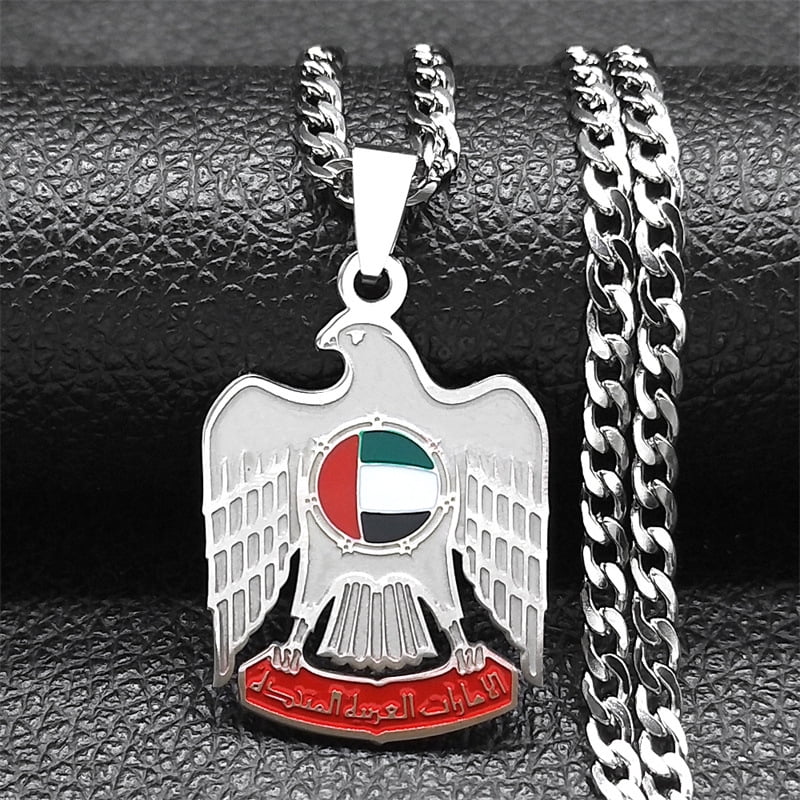 New Emirati Falcon Pendant Necklace for Women Men 14K Yellow Gold Eagle ...