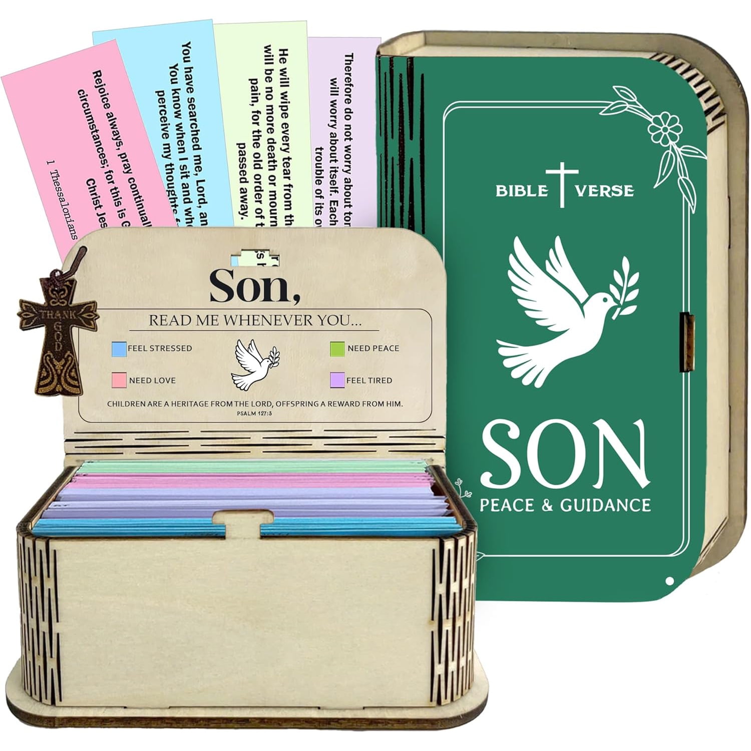 New Emotional Prayer Card Box, Handmade Wooden Note Organizer ...