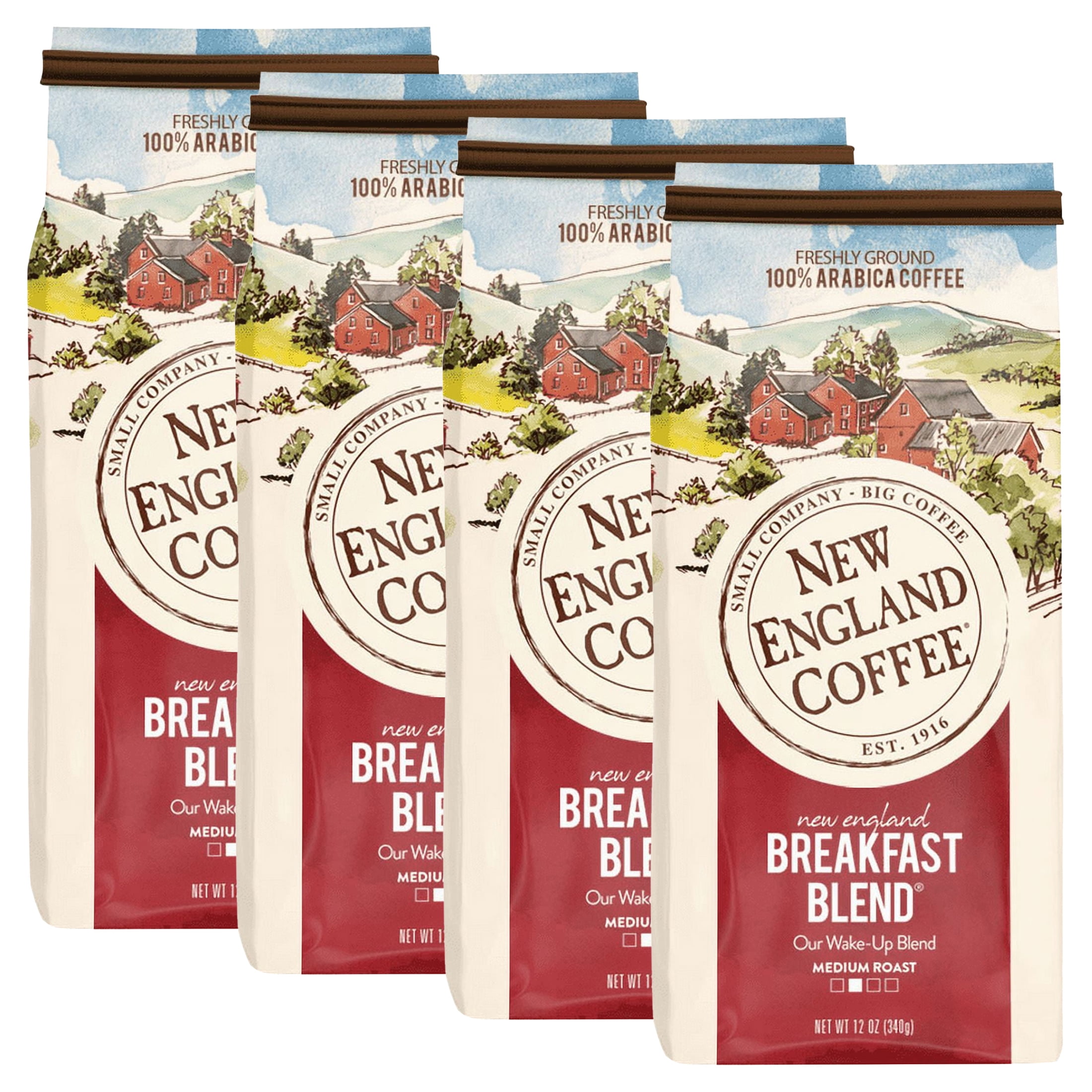 (4 pack) New England Coffee Breakfast Blend Ground Coffee, 12 Oz, Bag - Walmart.com